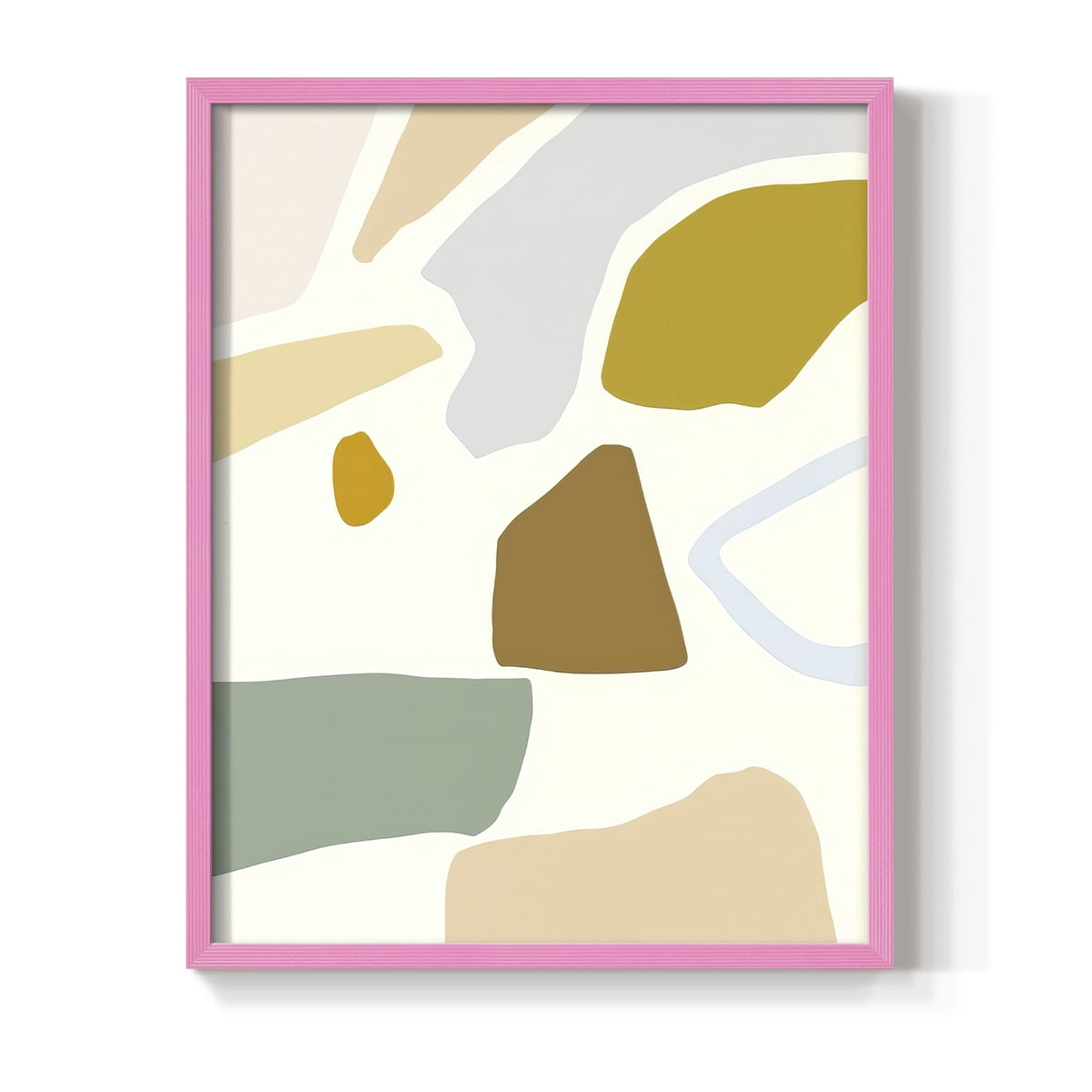 Pastel Splotches II Framed Print in Pink Solid Wood Framed Print No ...