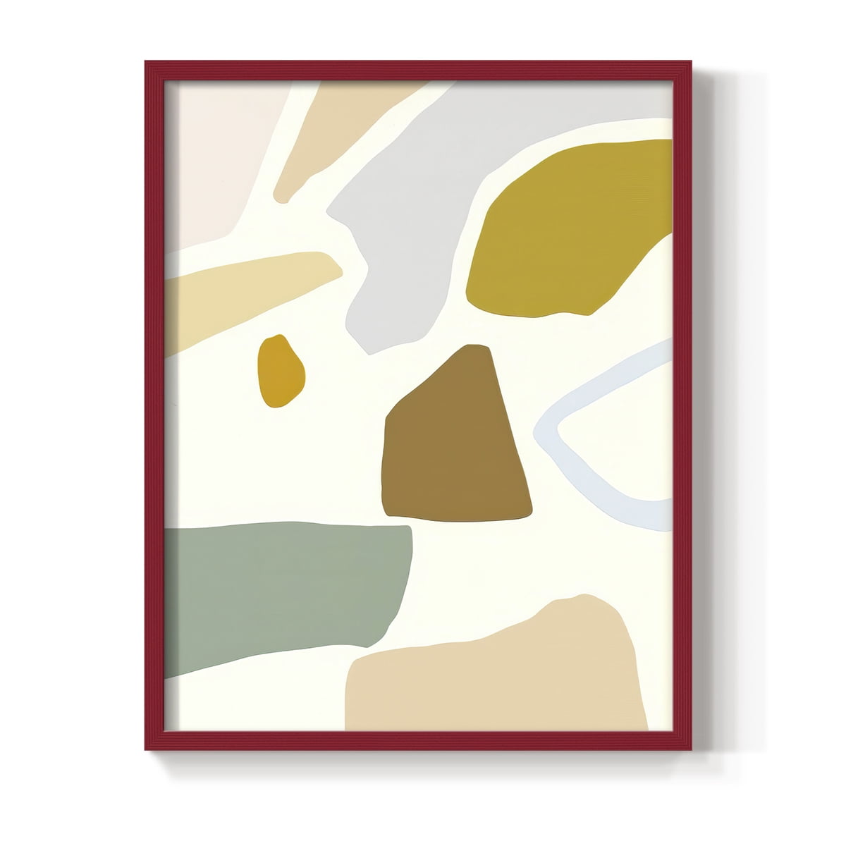 Pastel Splotches II Framed Print in Red Solid Wood Framed Print No Nail ...