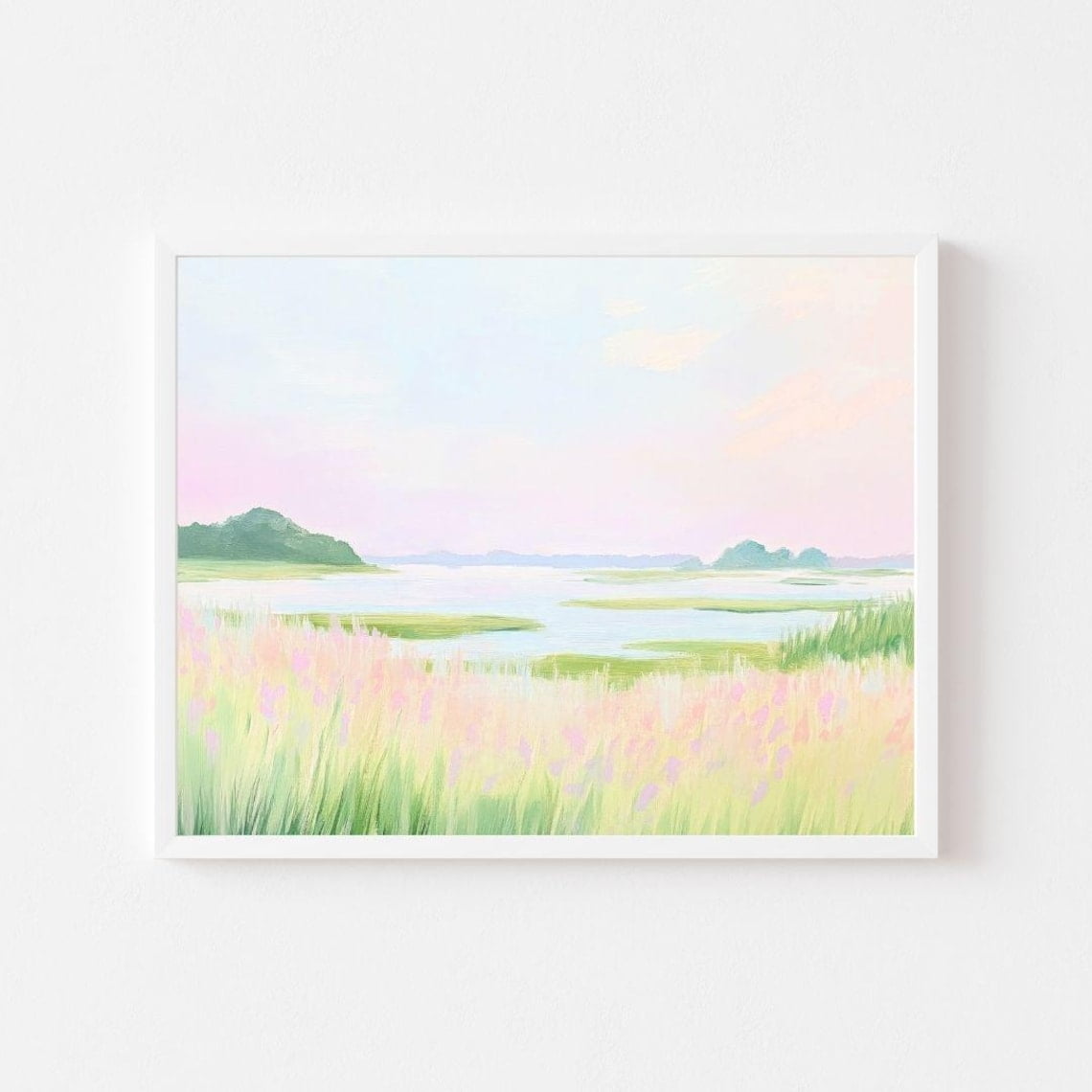 Pastel Spring Marsh Landscape Painting Colorful Carolina Coastal ...