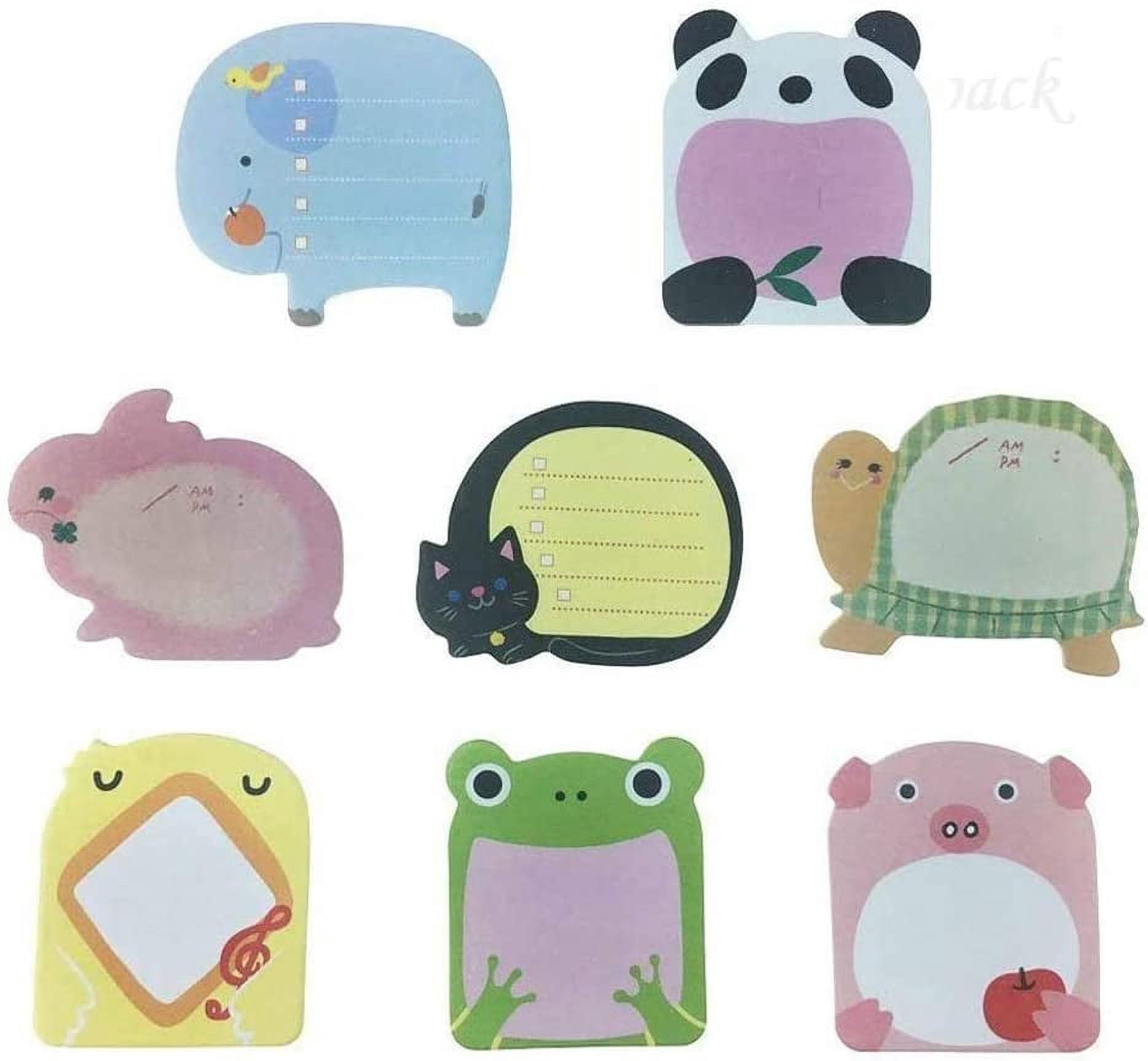 Pastel Sticky Notes Set of 8 - Zoo Animals Cute Sticky Notes - Pads per ...