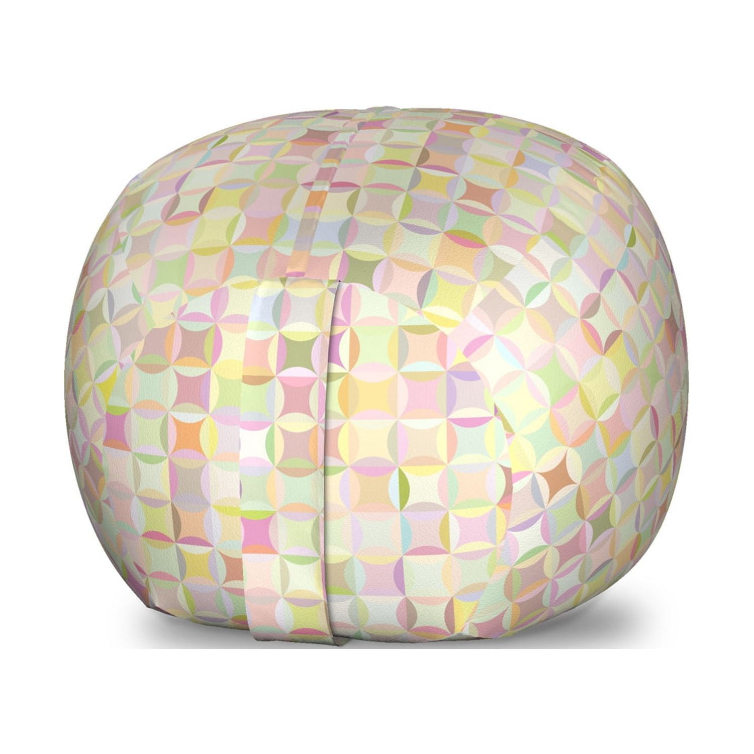 Pastel Storage Toy Bag Chair, Retro Pattern Polka Dots Overlapping Ring ...