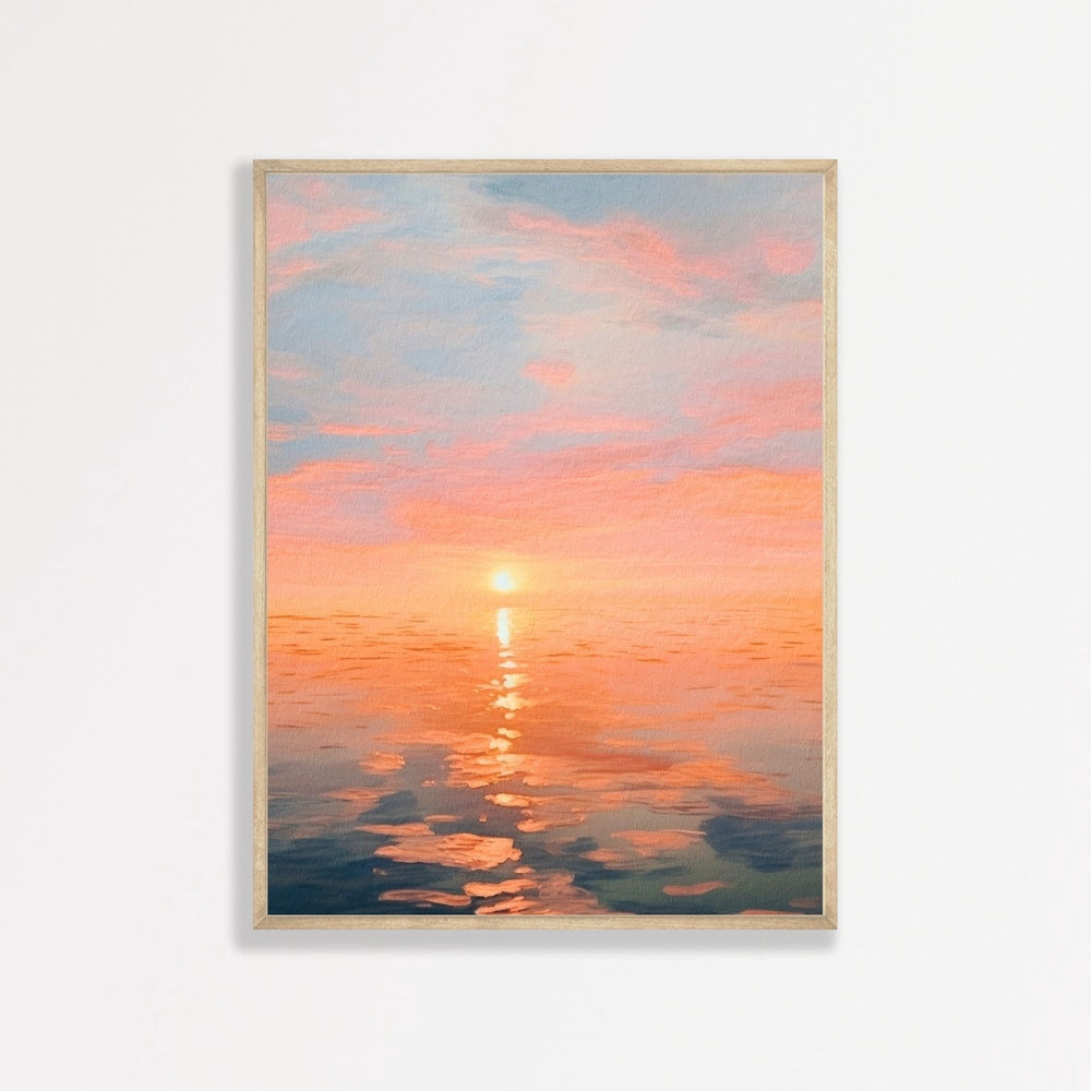 Pastel Sunset Art Print Retro Minimal Print Girls Bedroom Decor ...
