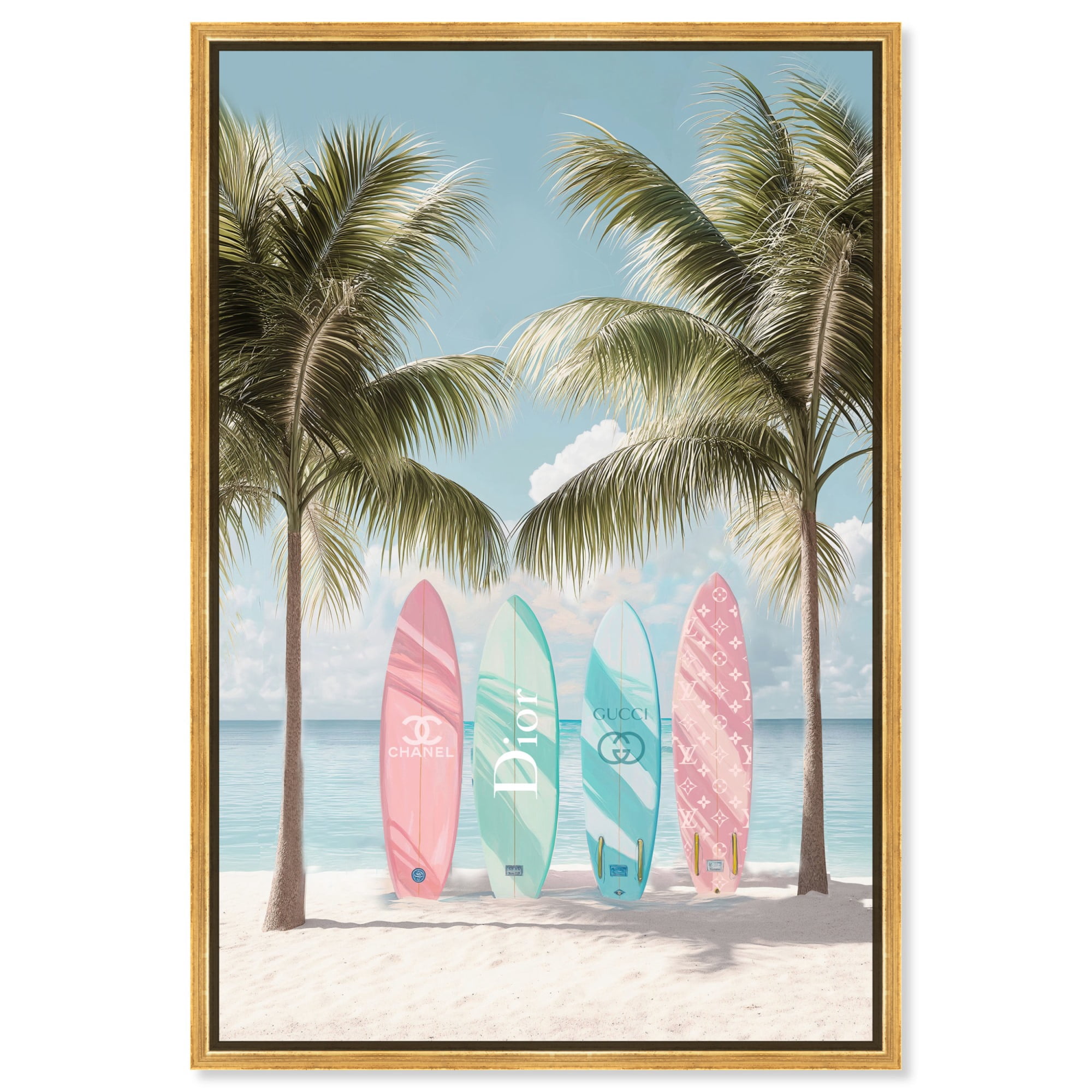 Pastel Surfboards in the Sun Canvas Trendy Coastal Print by Art Remedy ...