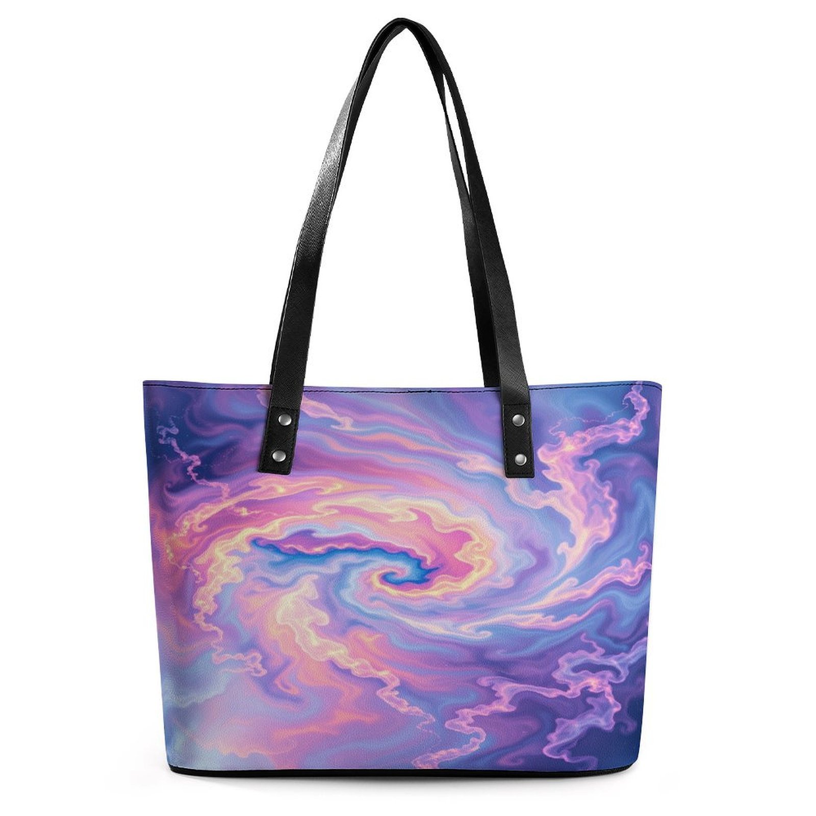 Pastel Swirl Abstract Art Handbags PU Leather Shoulder Bag Tote Bag Top ...