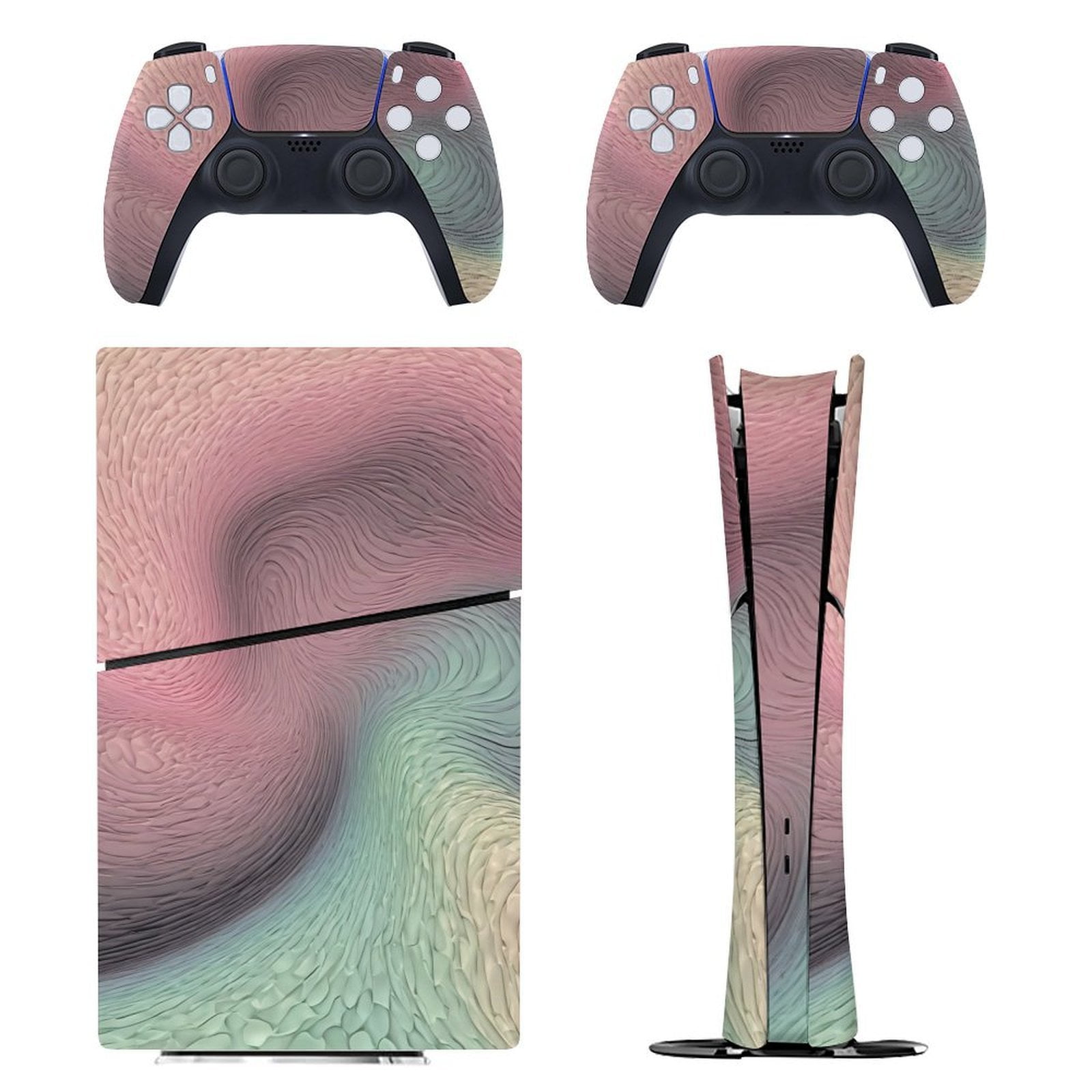 Pastel Swirl Gradient Console Skin Bundle for PS5 Pro Slim Disc ...