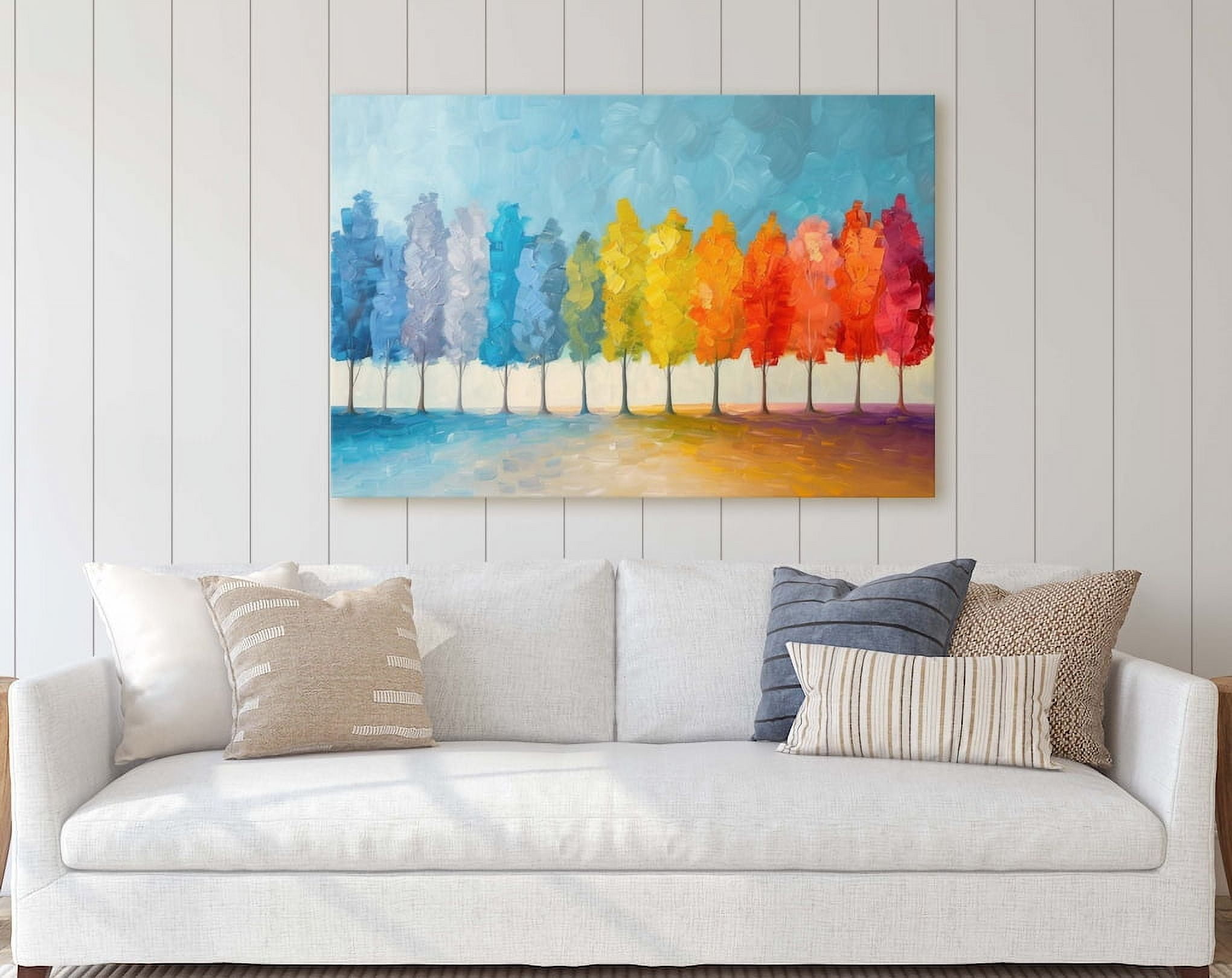 Pastel Trees, Seasons Painting, Rainbow Tree, Spring Summer, Fall ...