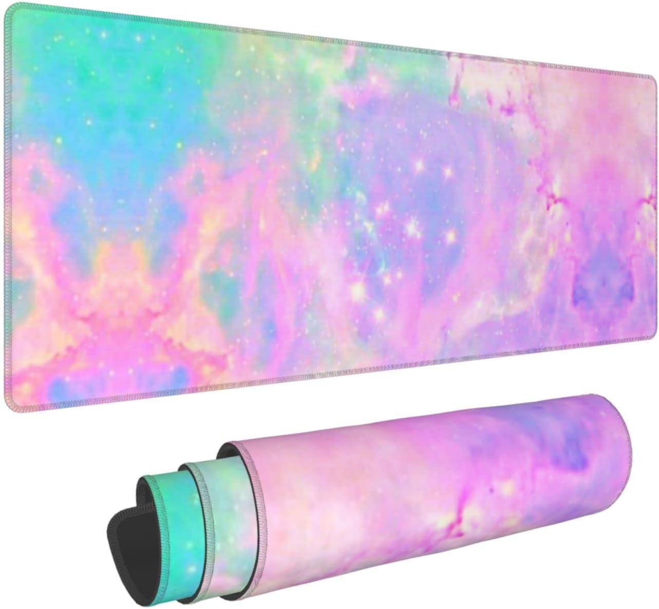 Pastel Unicorn Galaxy Mouse Pad XL Large Gaming Mouse Pad Long Desk Pad ...