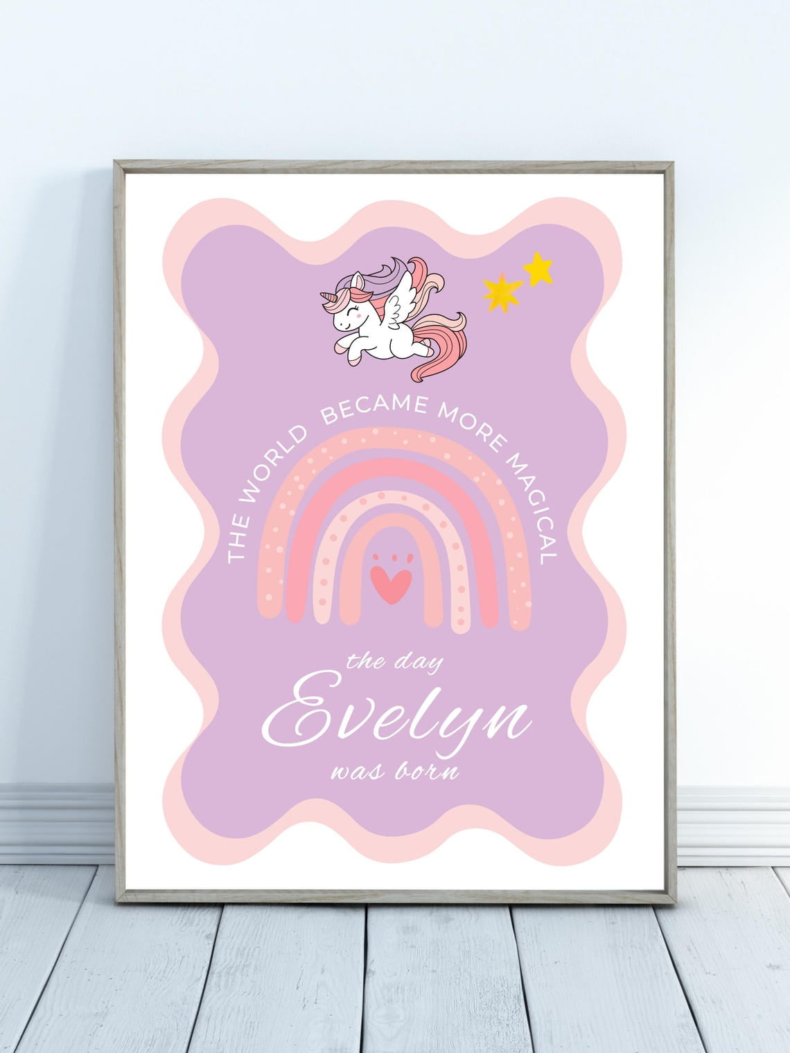 Pastel Unicorn Rainbow Poster - The World Became More Magical Wall ...