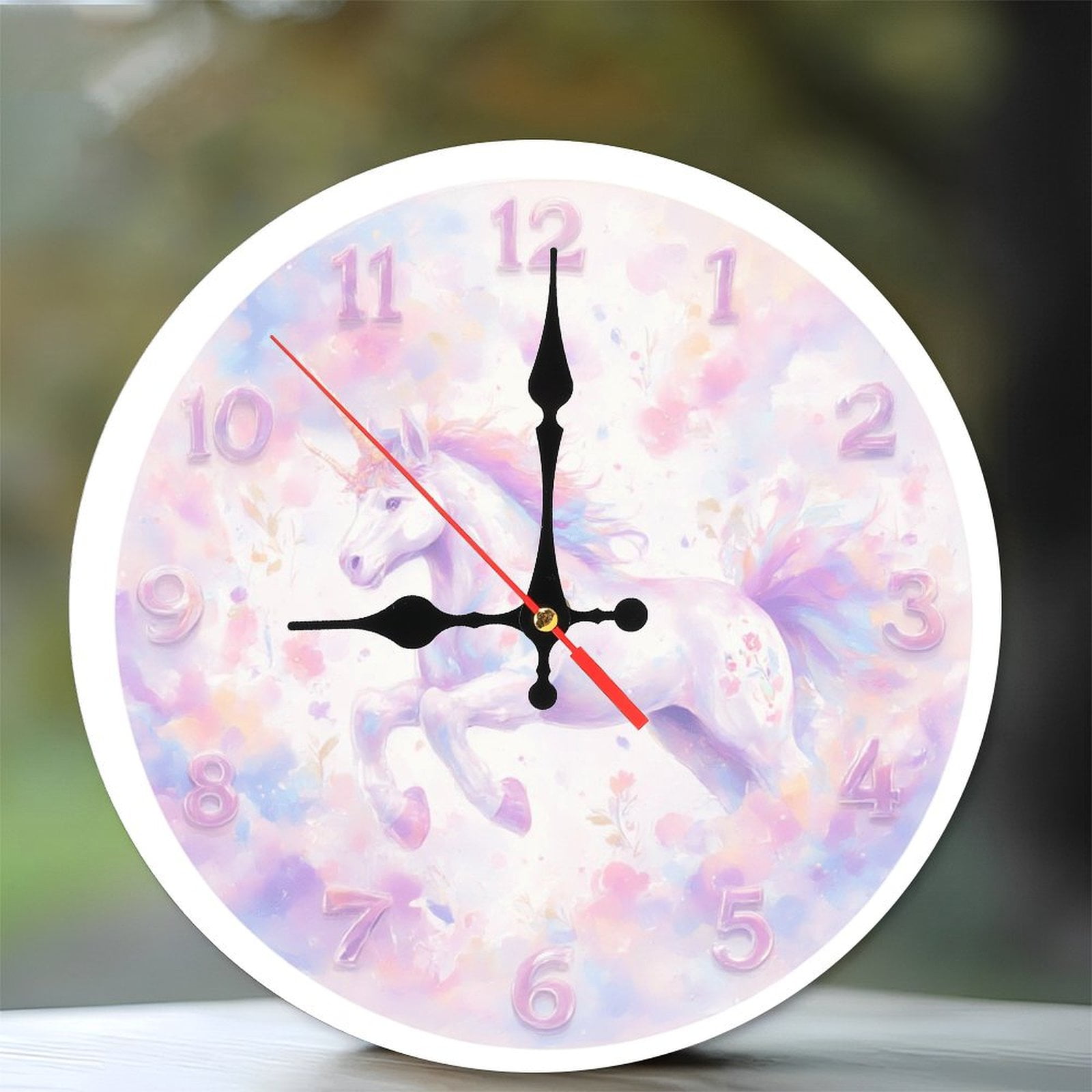Pastel Unicorn Wall Clock Magical Horse Home Decor 10-Inch Silent ...