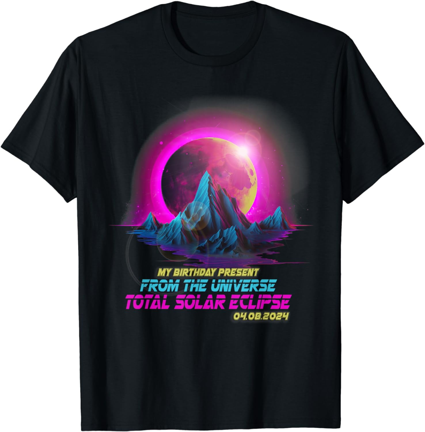 Pastel Vaporwave Total Solar Eclipse Apr 8 2024 Birthday T-Shirt - Walmart.com