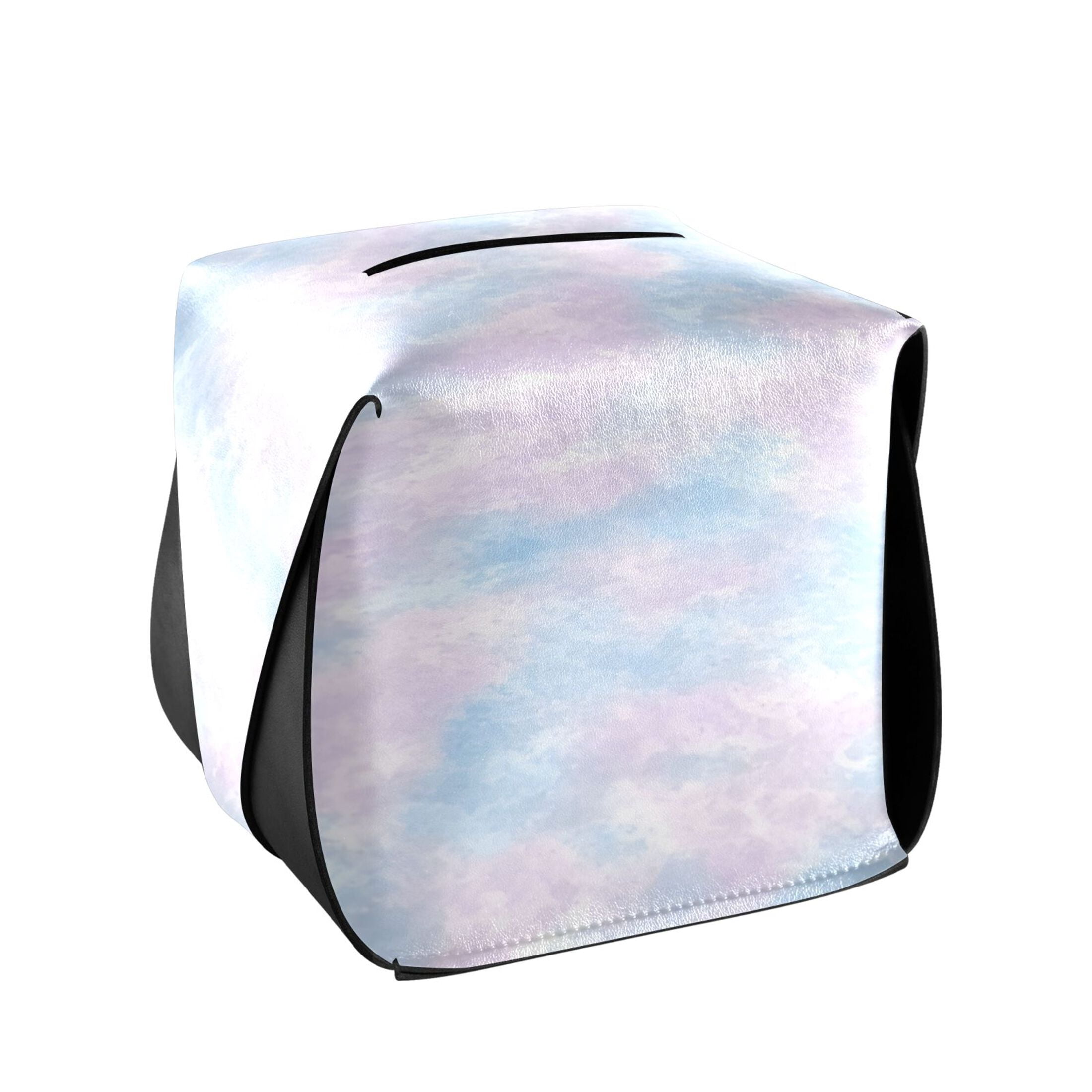 Pastel Watercolor 5.7in Leather Tissue Box Cover Square PVC Handmade ...