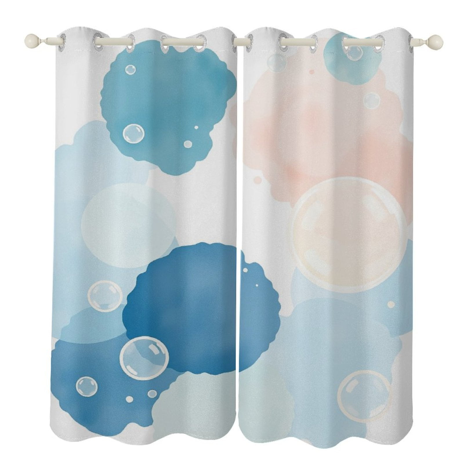 Pastel Watercolor Bubbles Window Curtains Drapes Bedroom Living Room ...