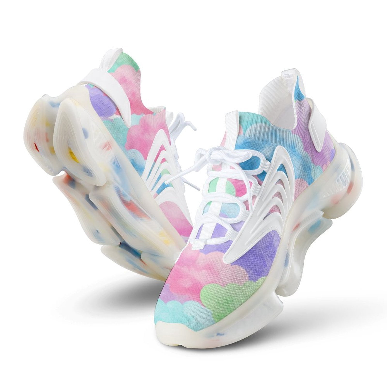 Pastel Watercolor Clouds Dreamy Sky Art Walking Shoes for Men Woman ...