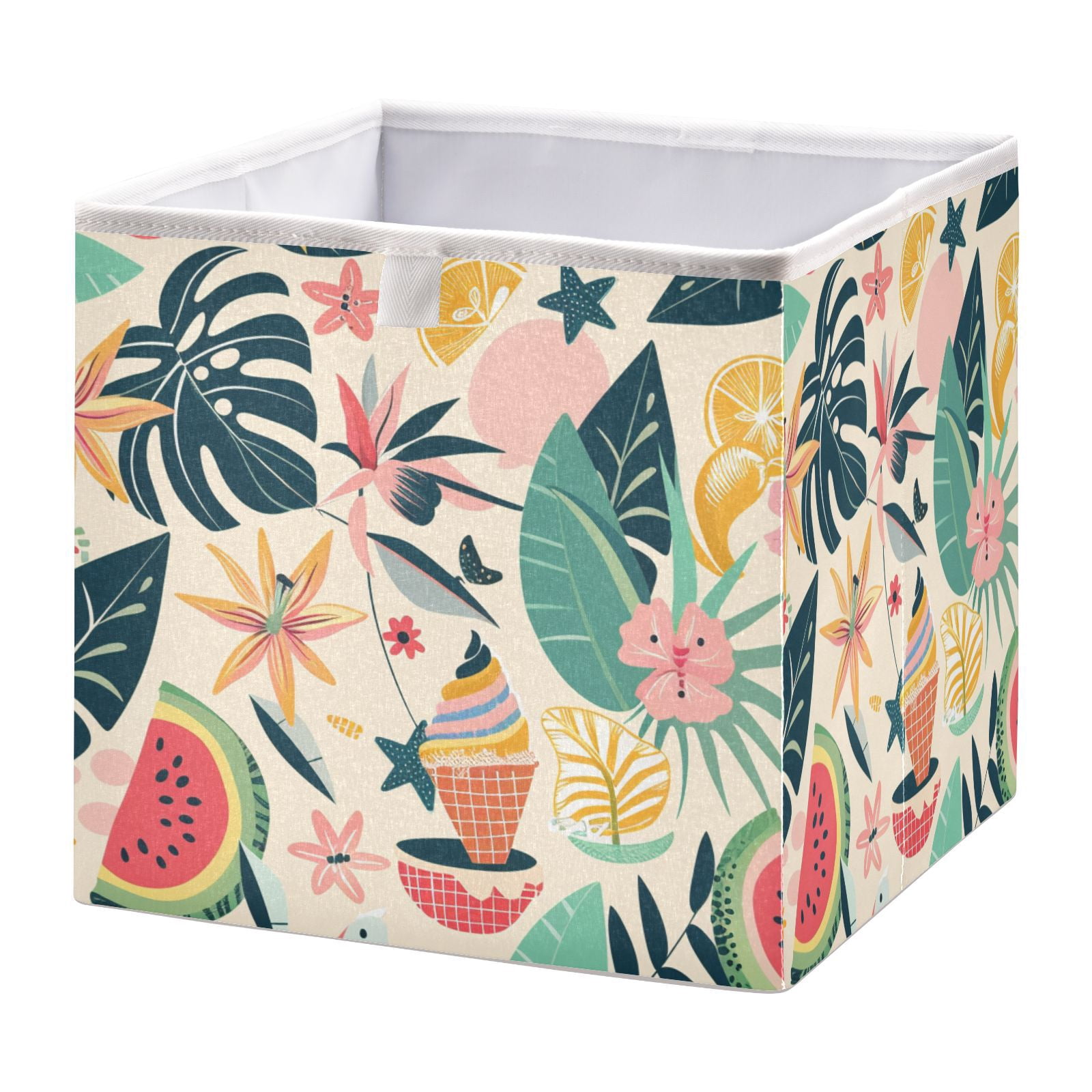 Pastel Watermelon 1 Storage Box, Fabric Cube Storage Box, Collapsible ...