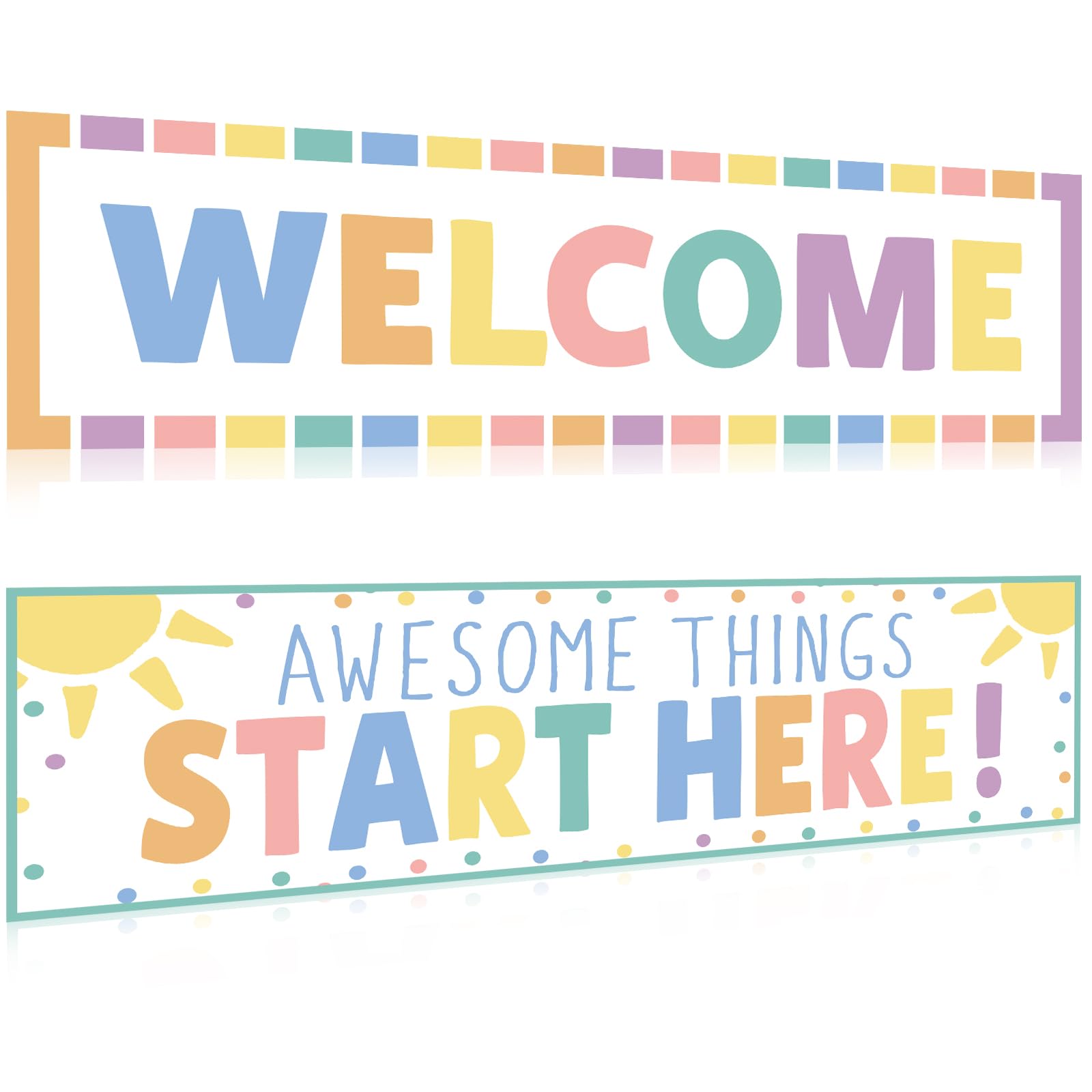 Pastel Welcome Classroom Decorations, Colorful Rainbow Awesome Things ...