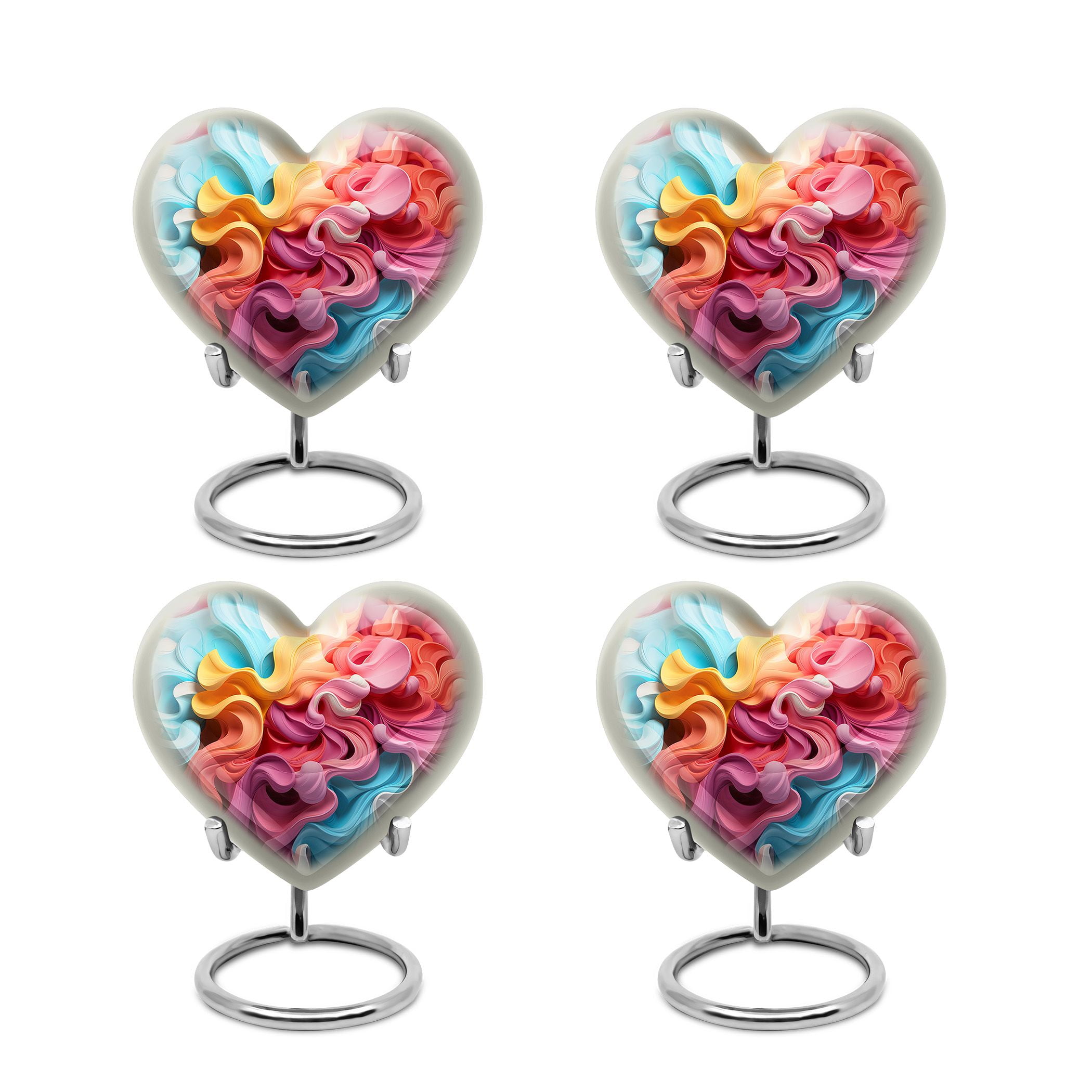 Pastel Whorls Urns For Adult Female - Mini Heart Memorial Urn For Adult ...