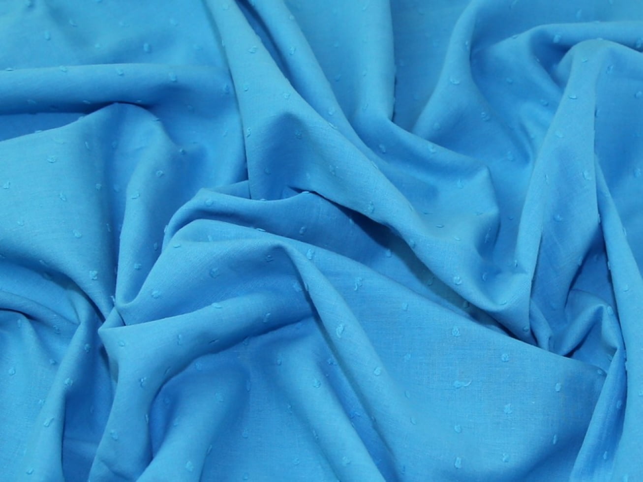 Pastel Woven Check Cotton Dobby Dress Fabric Sky Blue - per yard ...