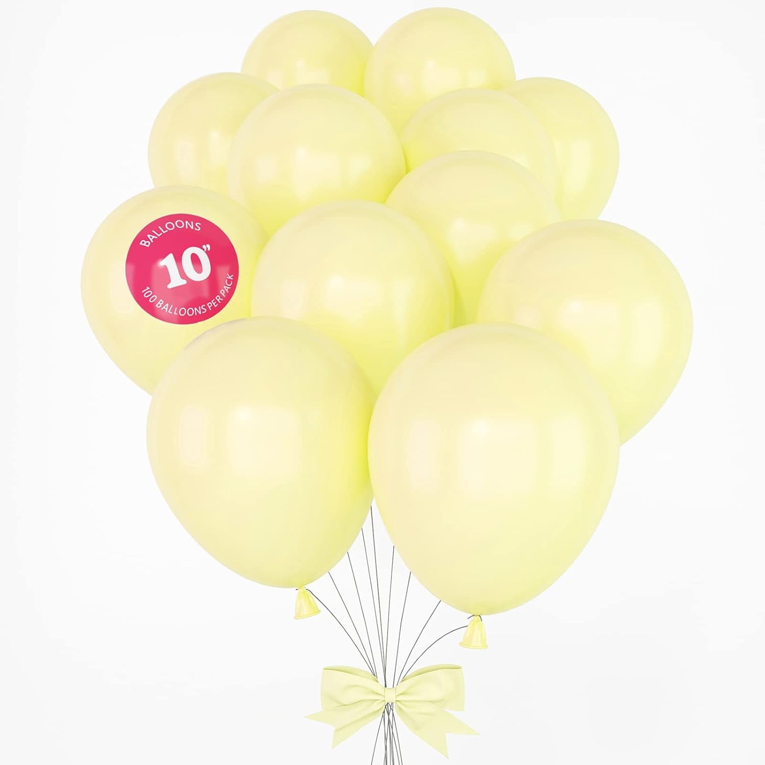 Pastel Yellow Party Balloons-100 Pcs | 10 Inch Single Color Latex ...