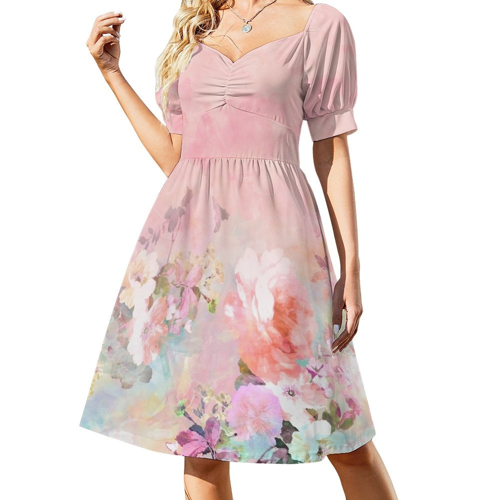 Pastel blush watercolor ombre floral watercolor Dress dress women ...