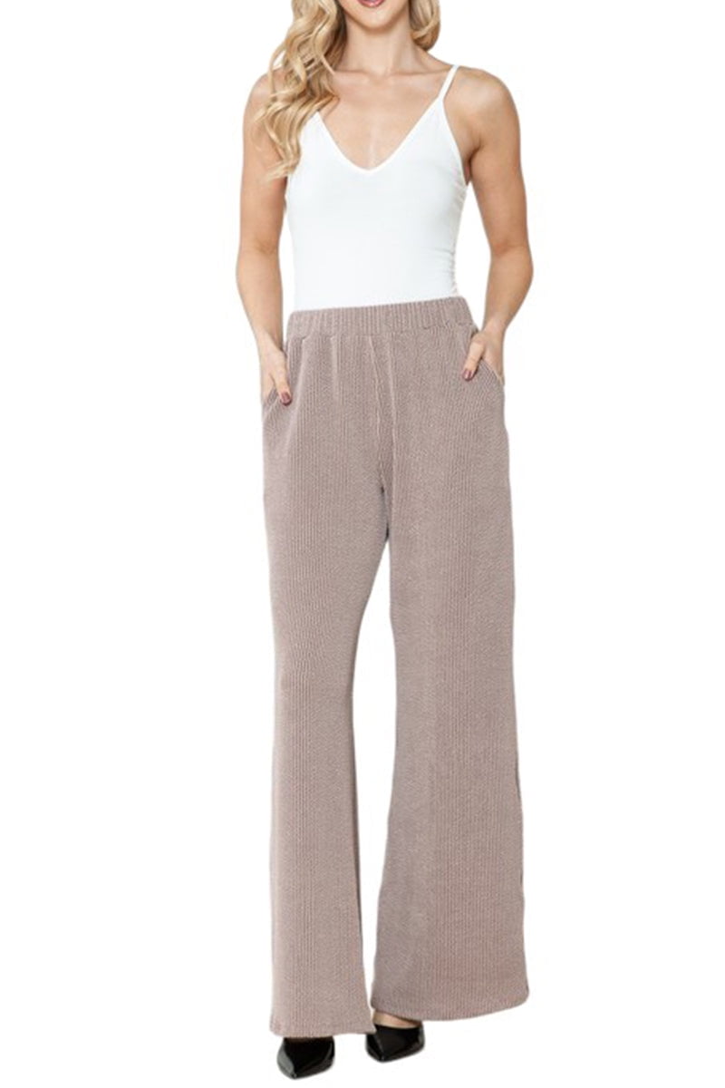 Pastel by Vivienne Women's High Waist Wide Leg Rib Lightweight Sweater ...