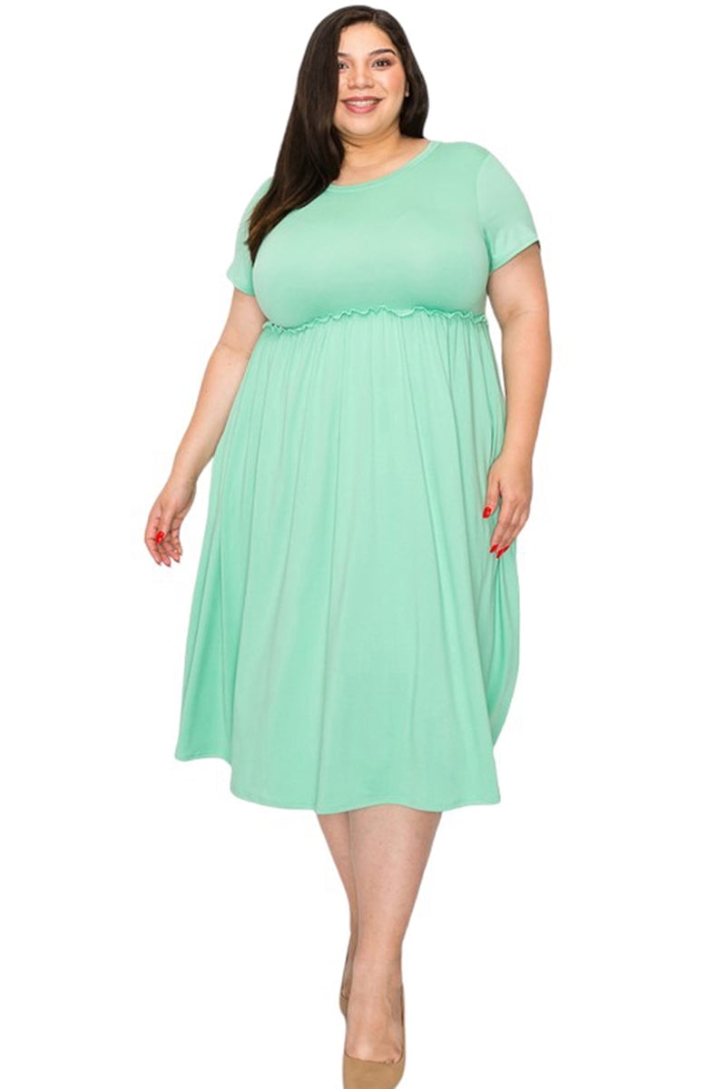 Pastel by Vivienne Women's Short Sleeve Dress with Shirring Plus Size ...