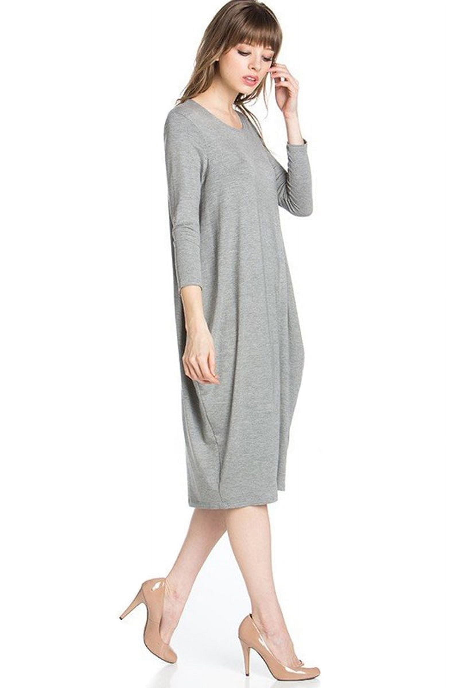 Pastel by Vivienne Women's Side Drape Midi Dress Heather Grey Small ...
