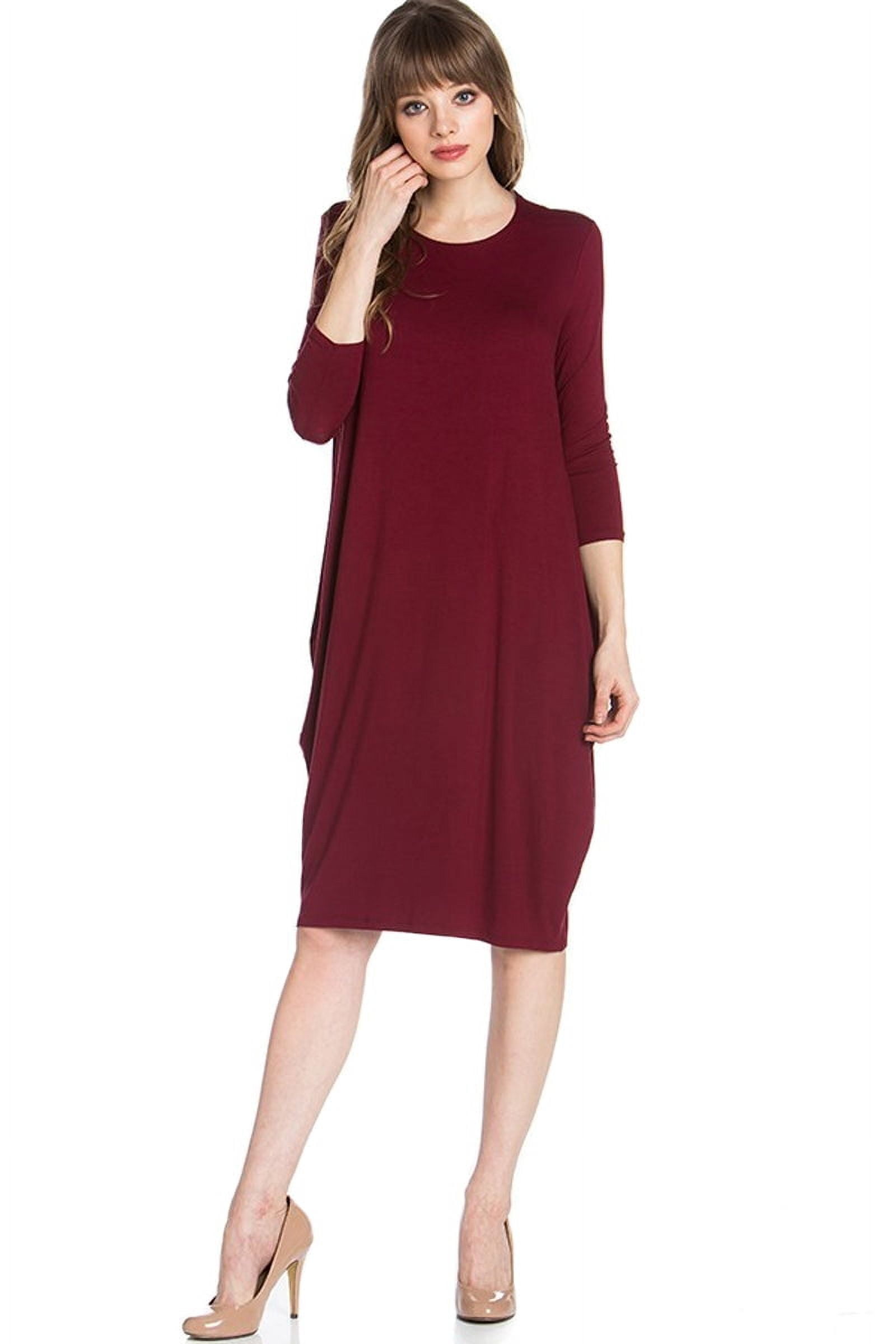 Pastel by Vivienne Women's Side Drape Midi Dress Wine X-Large - Walmart.com