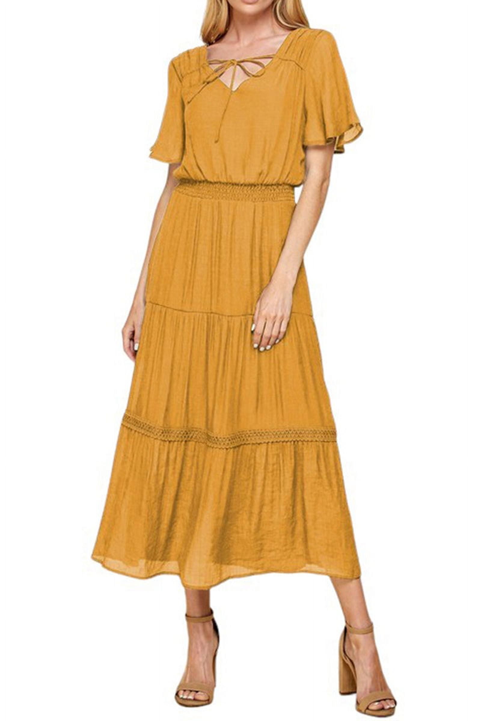 Pastel by Vivienne Women's Summer Flowy Keyhole Flutter Short Sleeve ...