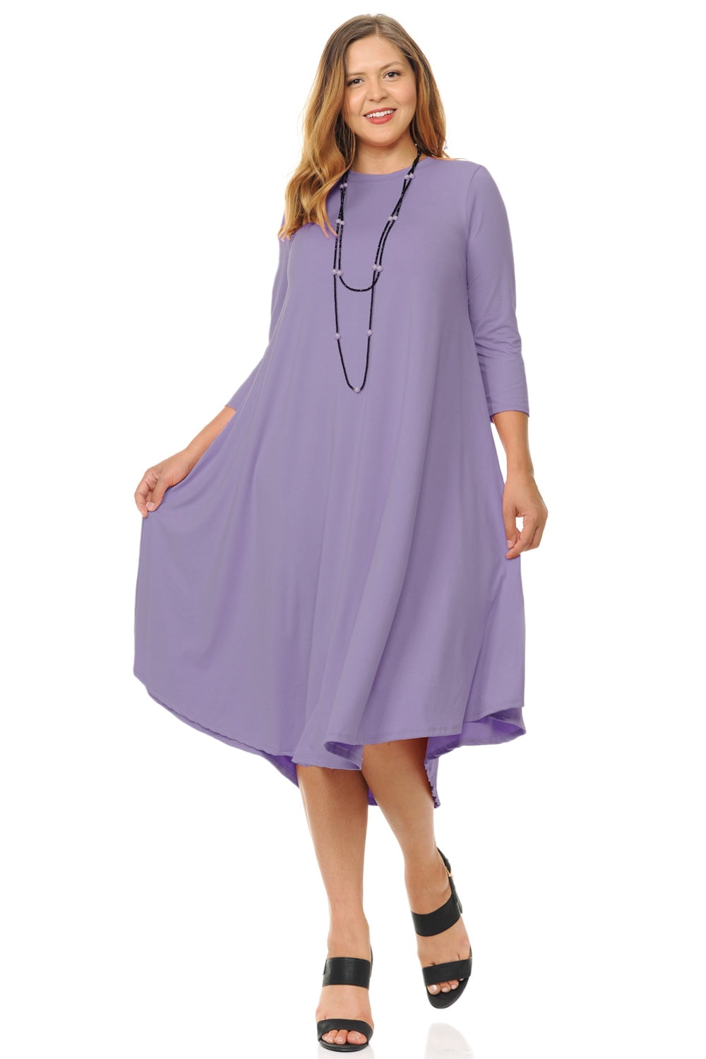 Pastel by Vivienne Women's Swing Midi Dress Plus Size Lilac X-Large ...