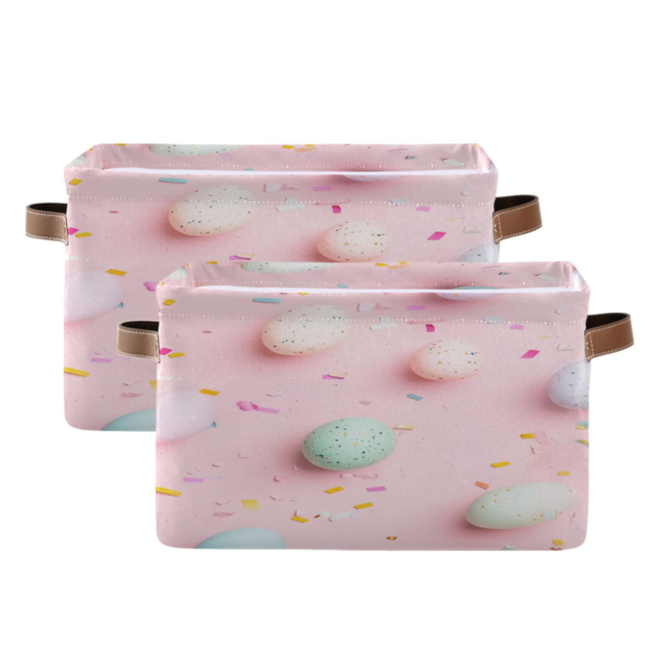 Pastel-colored Eggs Foldable Storage Basket,Canvas Fabric Foldable ...