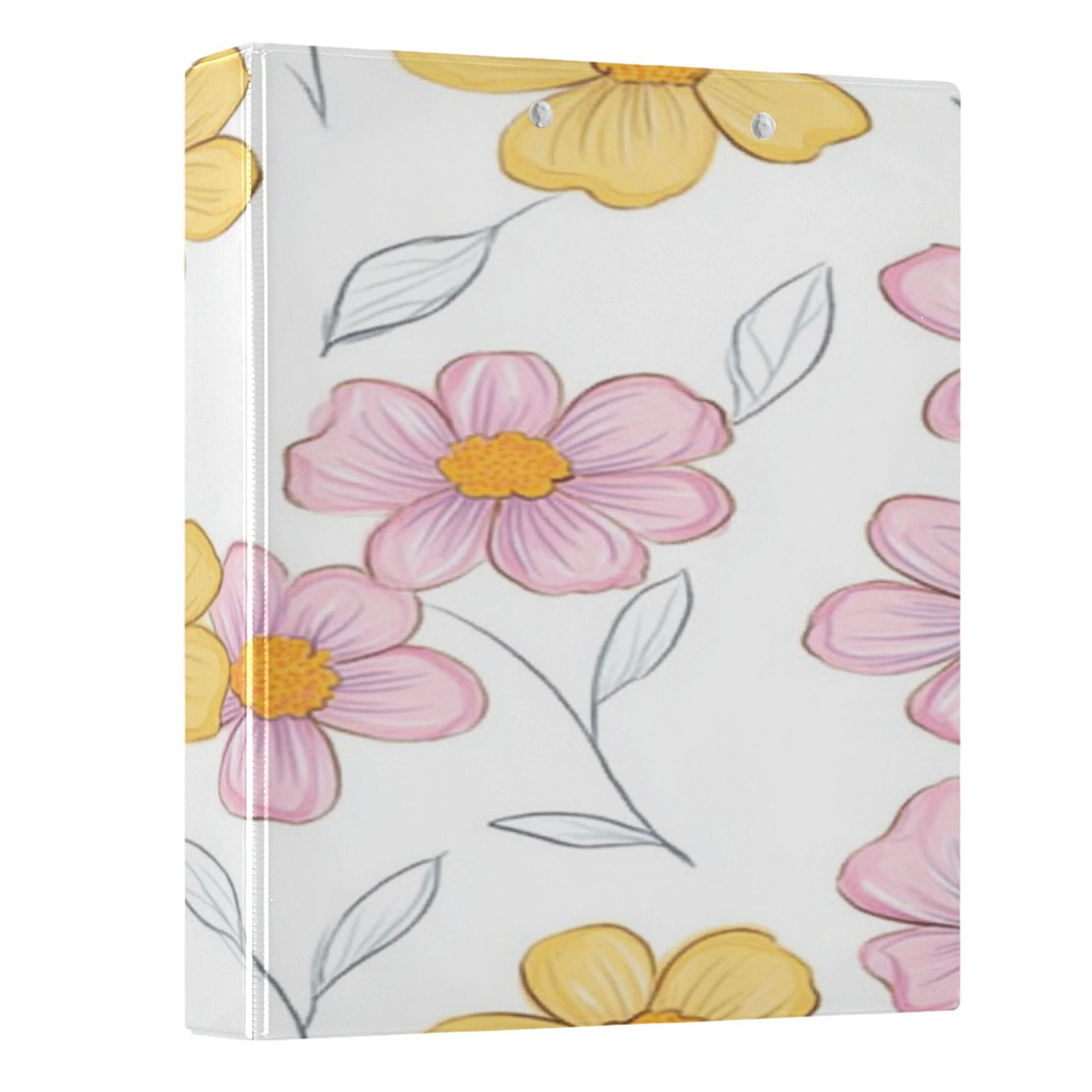 Pastel-colored Flower 3 Ring Hardcover Binders 1.5in Round Rings for ...