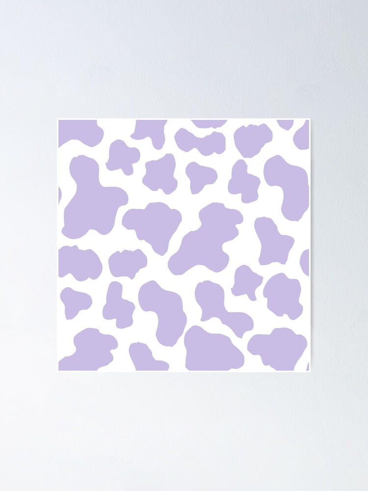 Pastel purple cow print aesthetic pattern Canvas Poster Decor Landscape ...
