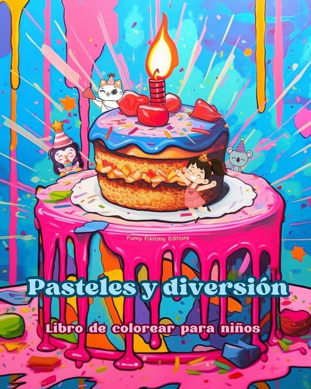 Pasteles y diversión Libro de colorear para niños Diseños divertidos y ...