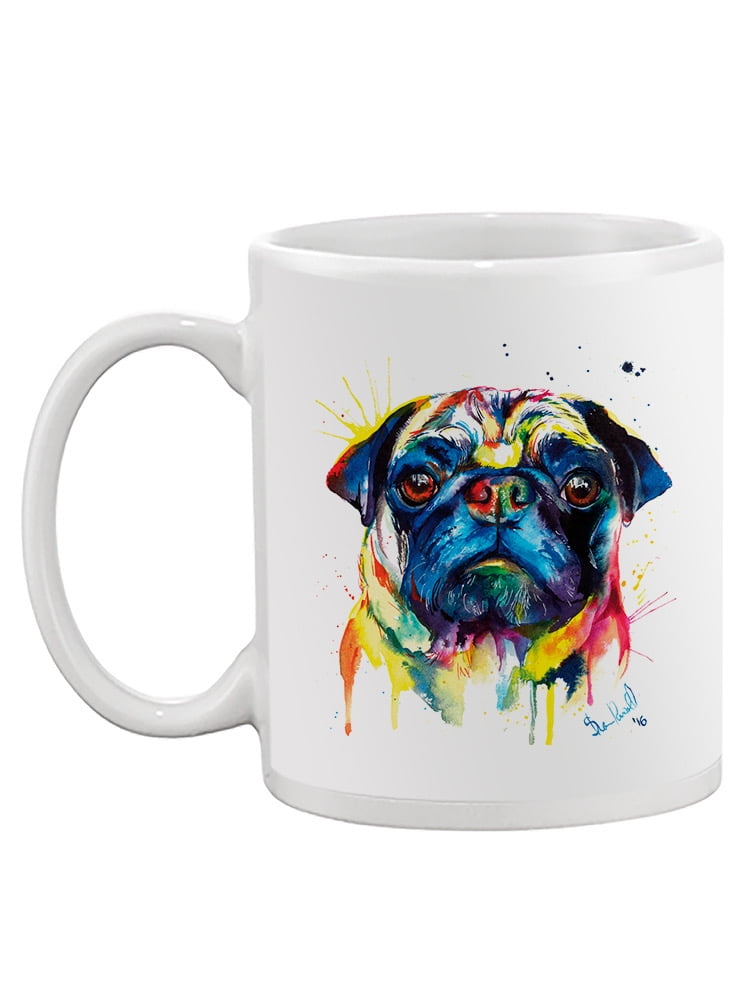 Pastell Colorful Pug Mug - Weekday Best Designs, 15 oz Ceramic Mug ...