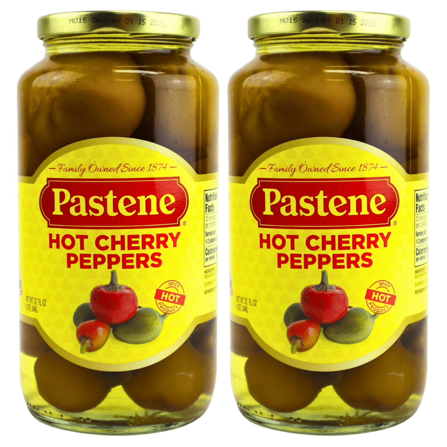 Pastene Hot Cherry Peppers (2 Pack) - Walmart.com