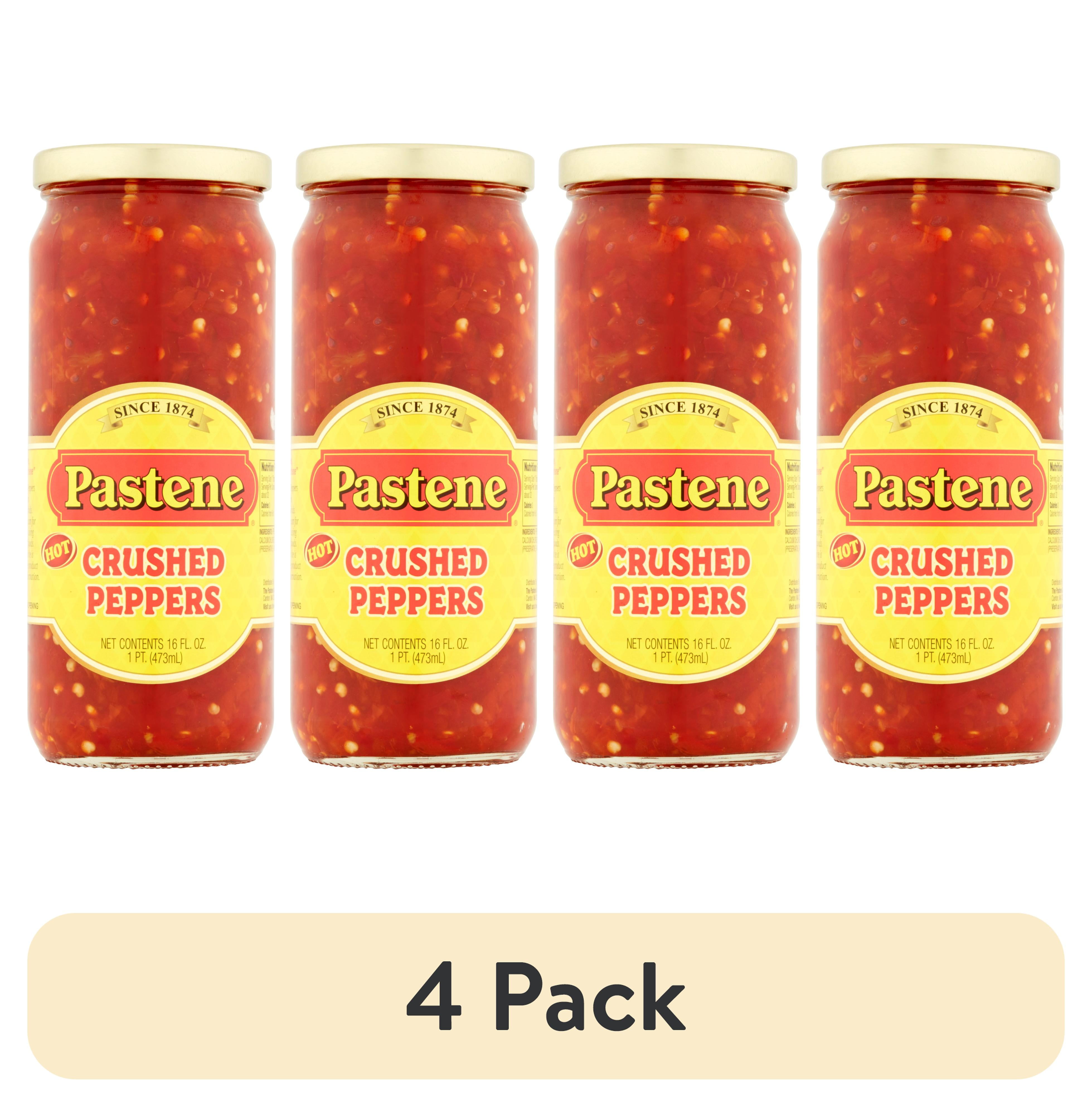 (4 pack) Pastene Hot Crushed Peppers, 16 fl oz - Walmart.com