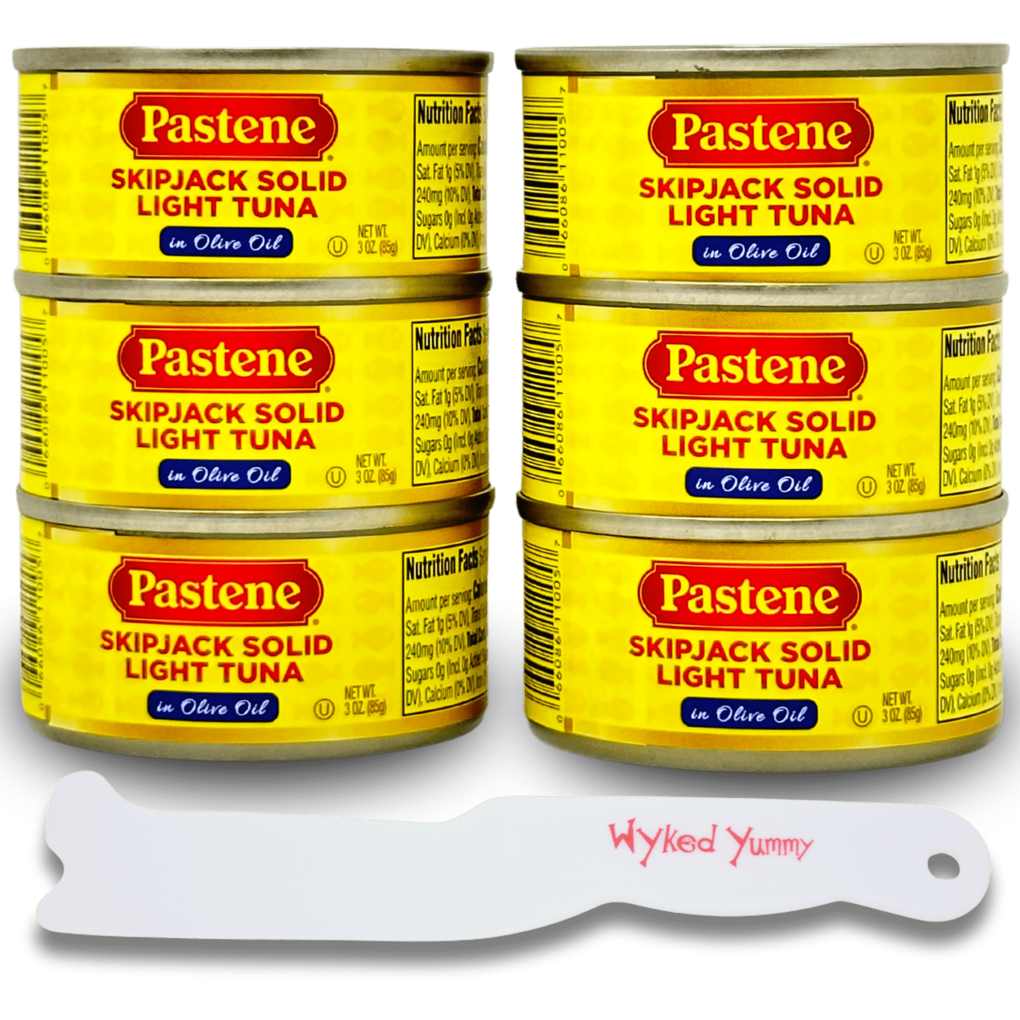 Pastene Wild Caught Tuna Canned 6 Pack with Spreader - Walmart.com