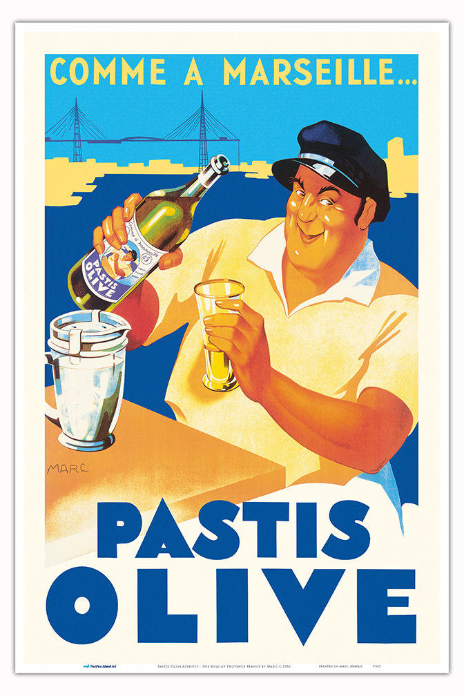 Pastis Olive Aperitif - The Milk of Provence France - Vintage French ...