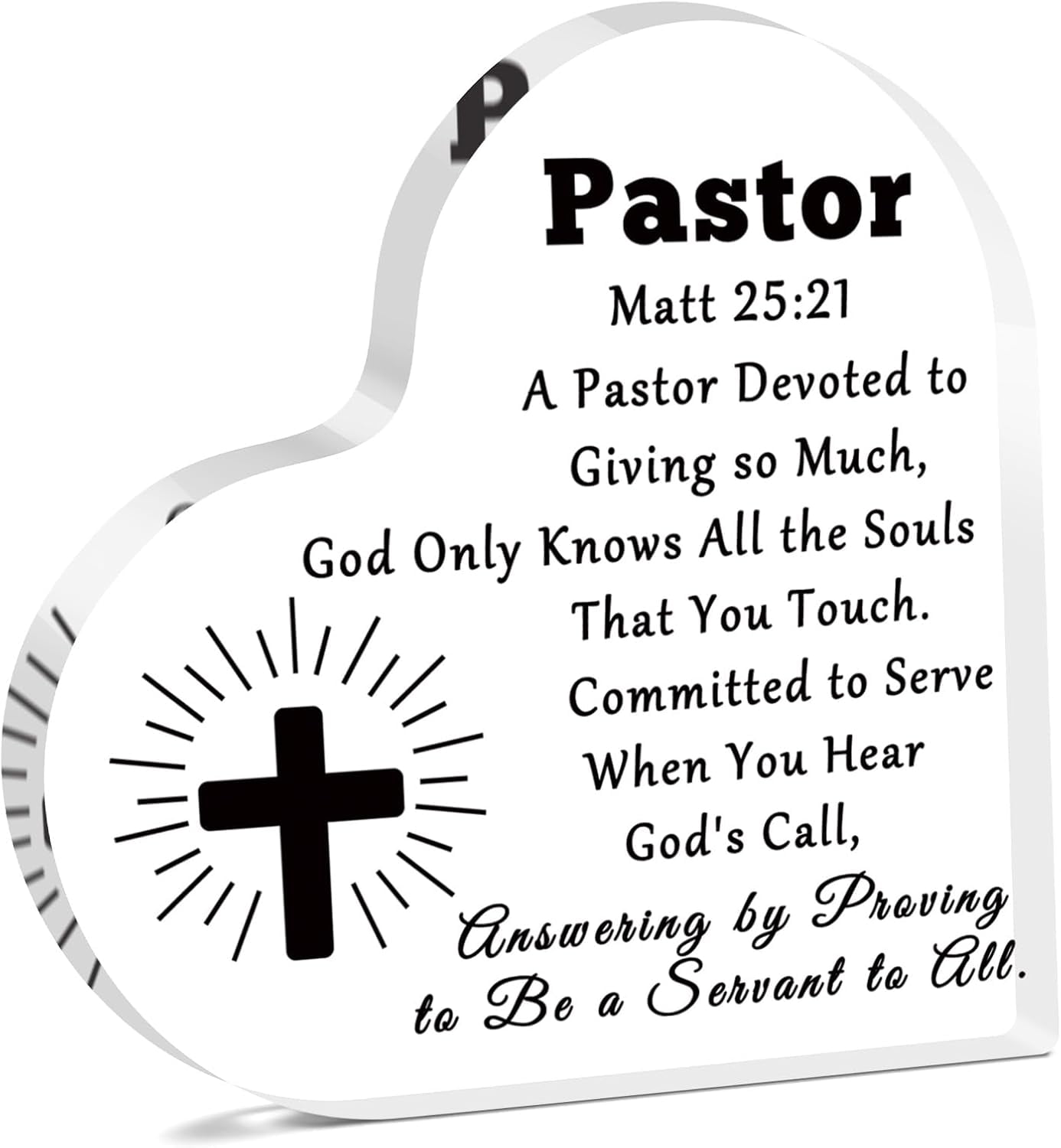 Pastor Appreciation Acrylic Plaque, Religious Desk Sign for Christian ...