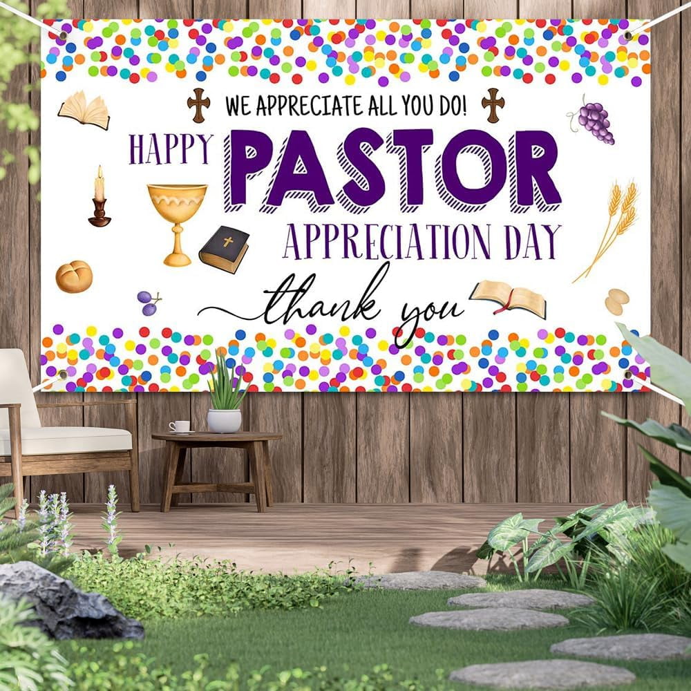 Pastor Appreciation Day Banner Decorations Gifts for Men Thank You for ...