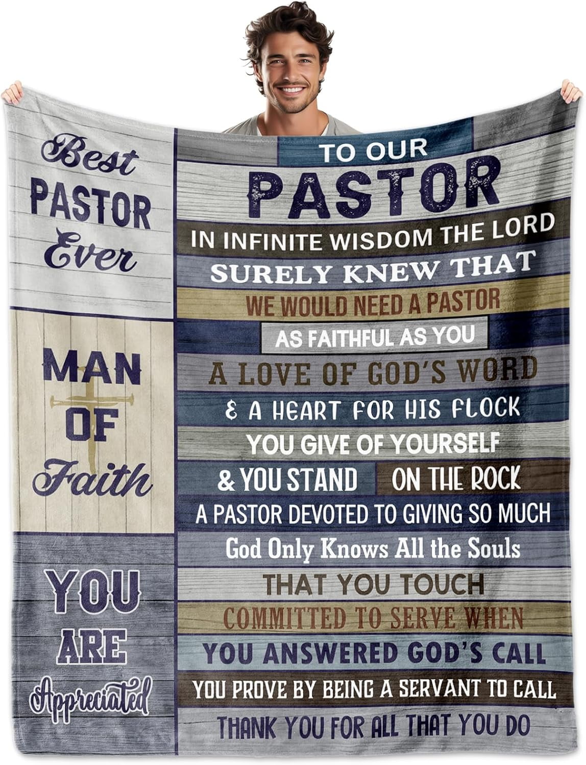Pastor Appreciation Gifts, Birthday Gifts for Pastor Blanket 60"X50 ...