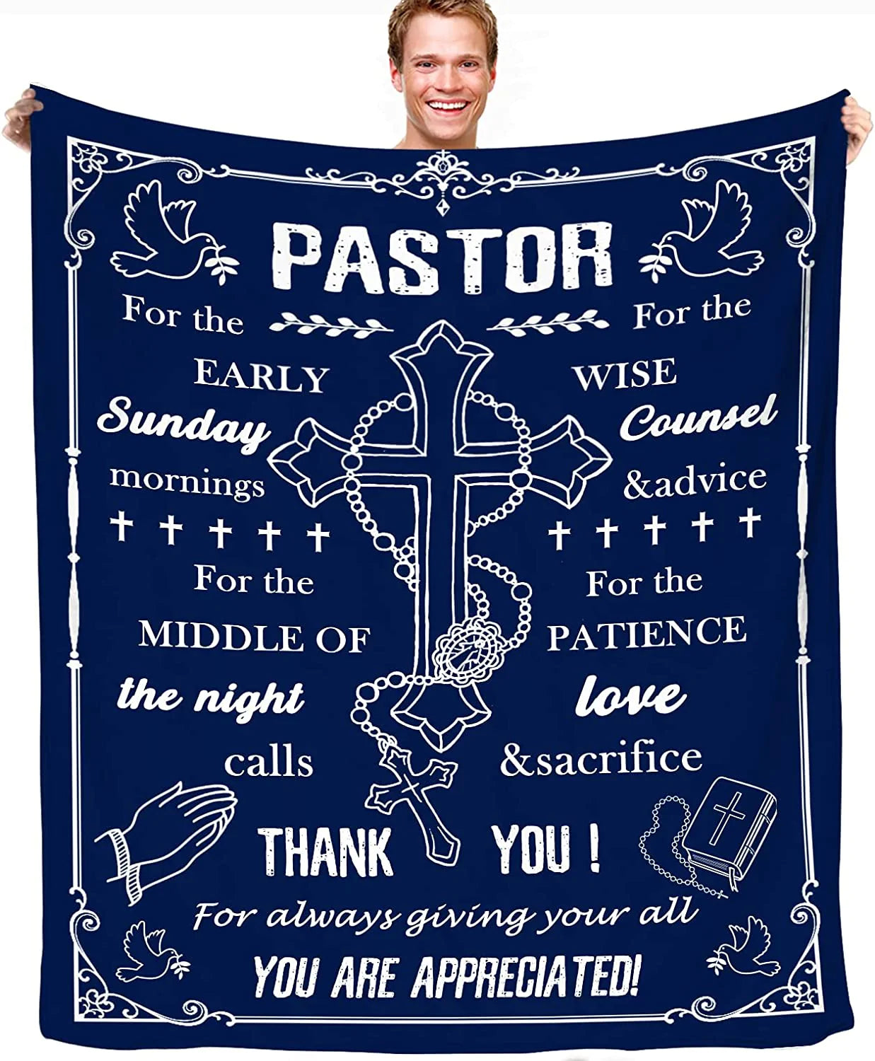 Pastor Appreciation Gifts Blanket Pastor Men Women Christian Pastor Men ...