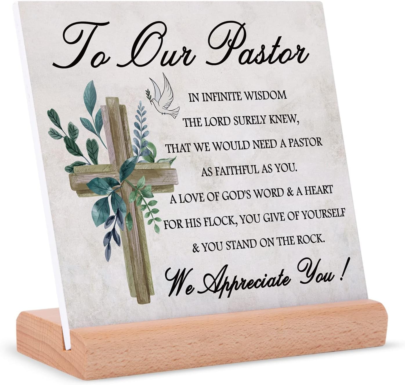 Pastor Appreciation Gifts - Plaque With Wooden Stand, Pastor Gifts For ...