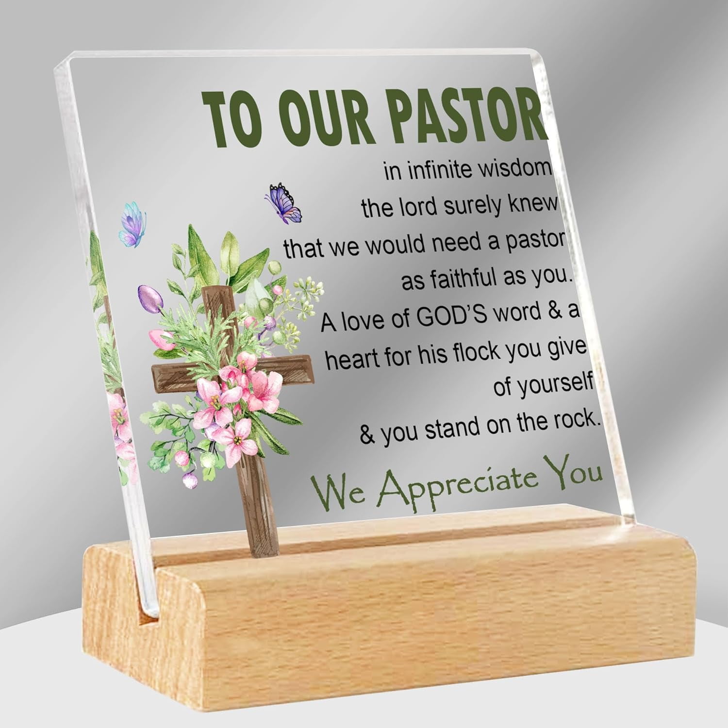Pastor Appreciation Gifts, Plaque with Wooden Stand, Inspirational ...
