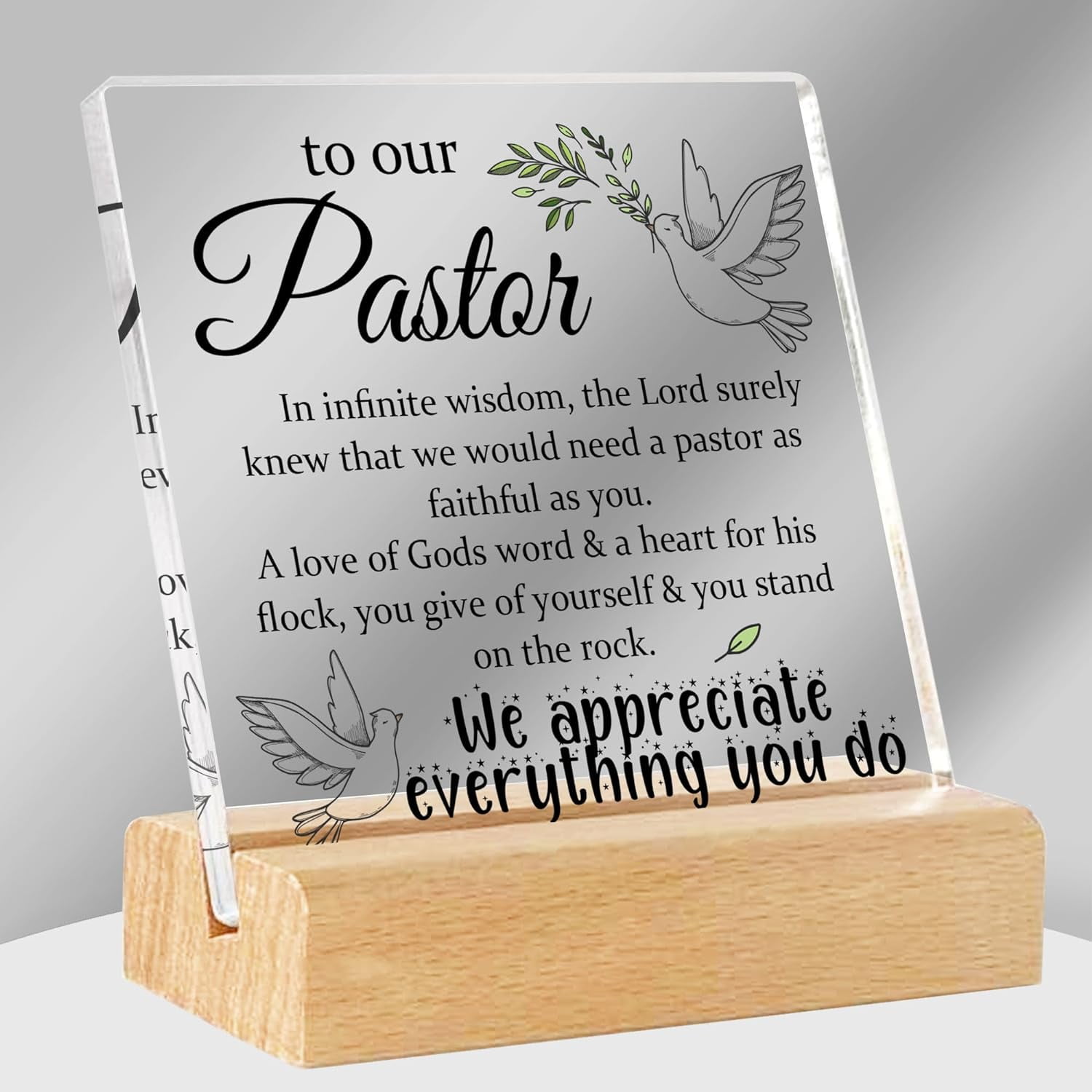 Pastor Appreciation Gifts Plaque with Wooden Stand Gifts for Pastor ...