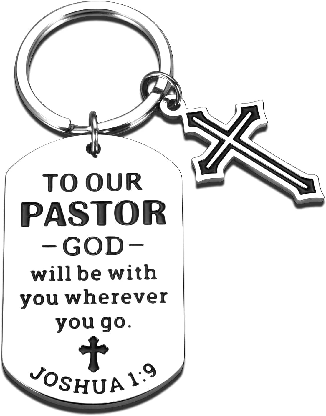 Pastor Appreciation Keychain for Men - Silver, Modern, Religious ...