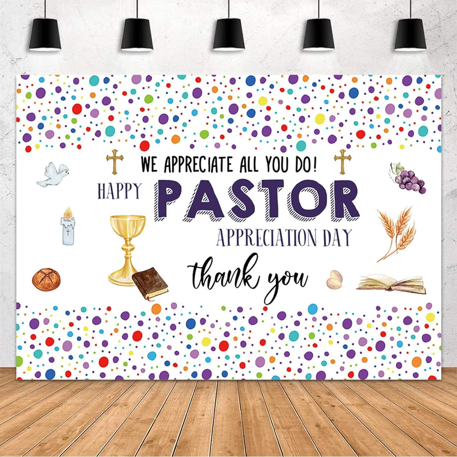 Pastor Appreciation Week Backdrop Thank You Pastor Decorations Banner ...