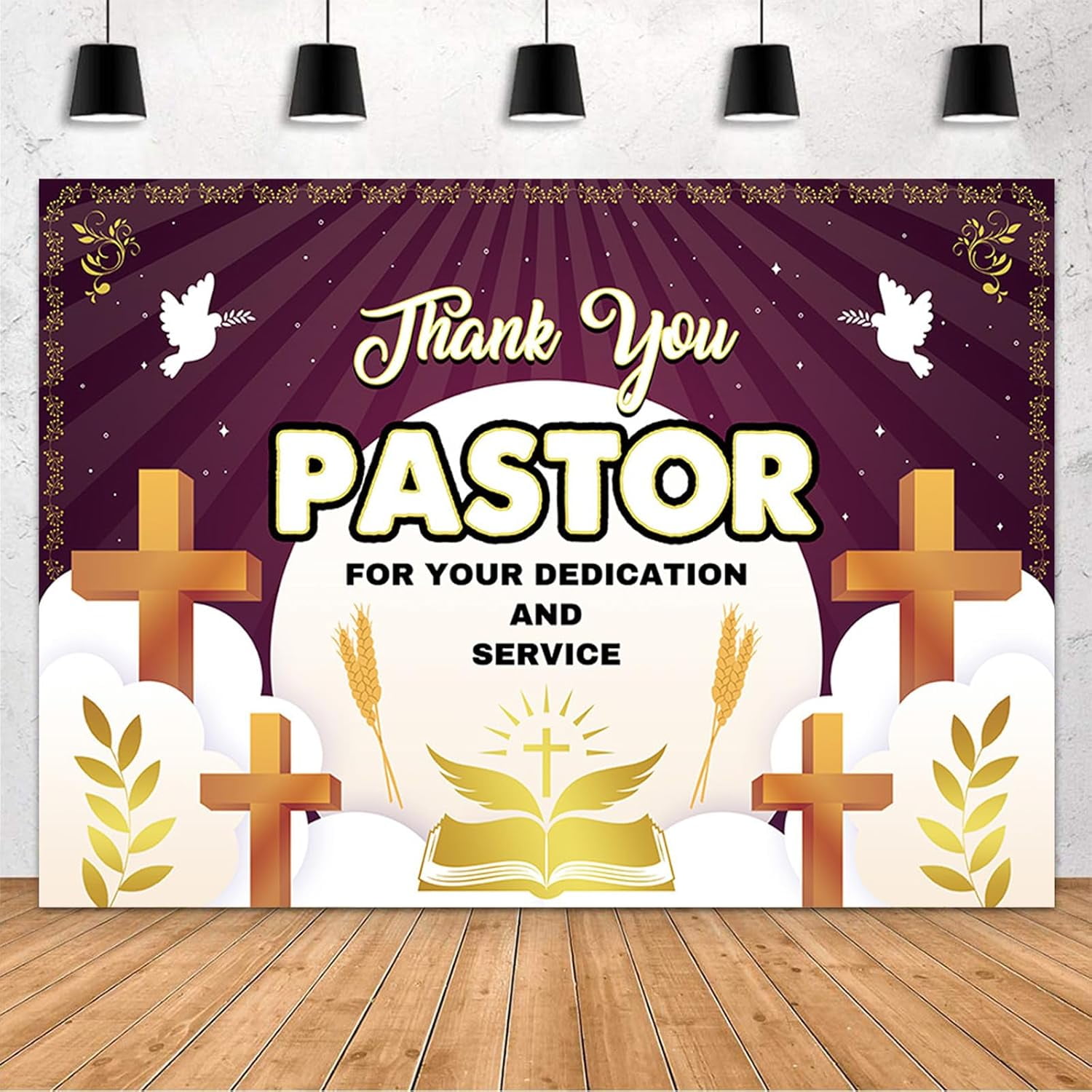 Pastor Appreciation Week Backdrop Thank You Pastor Decorations Banner ...