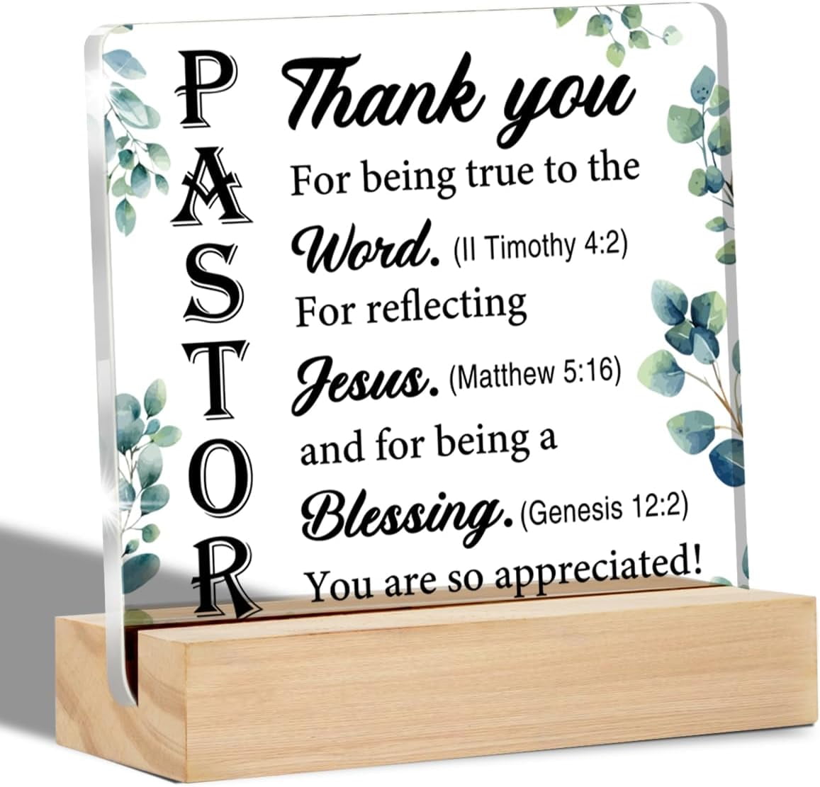Pastor Gifts for Men, Thank You Gifts for Pastor Clear Desk Sign Pastor ...