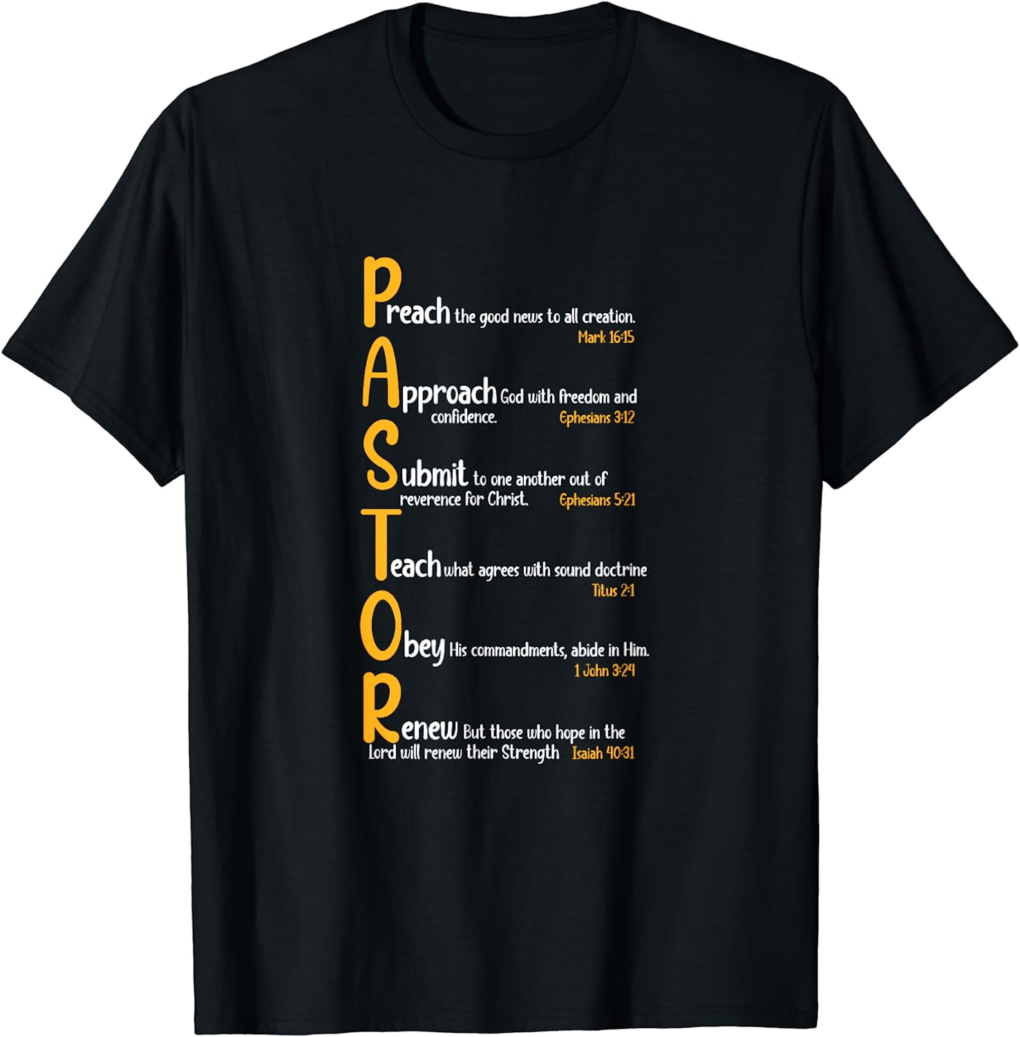 Pastor Preacher Minister Clergy Bible Verse Definition T-Shirt Black 4X ...